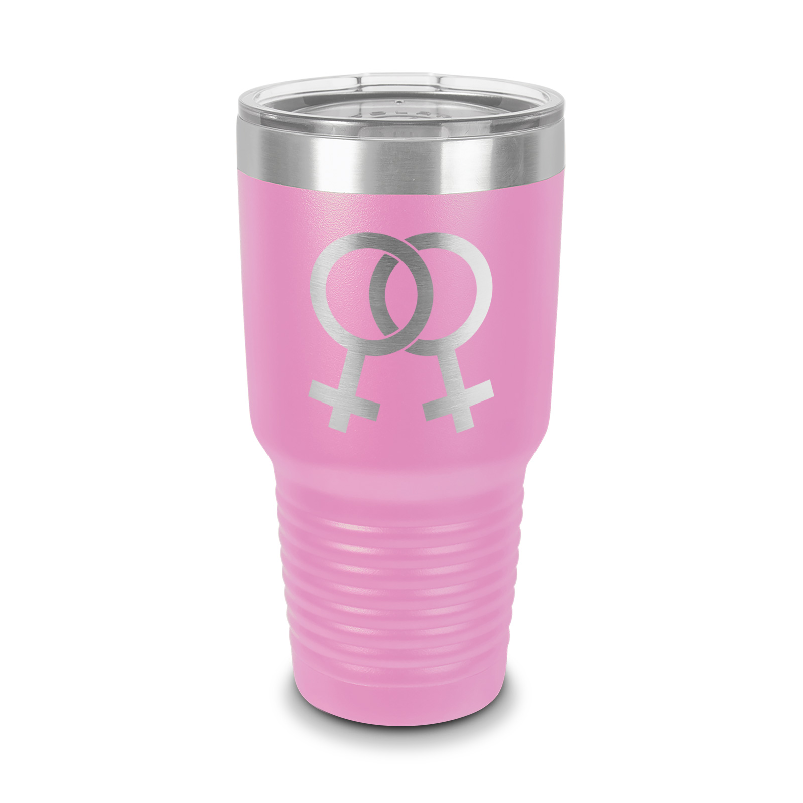 Gay Pride Lesbian Symbol Tumbler 30 oz - Laser Engraved w/ Clear Lid ...