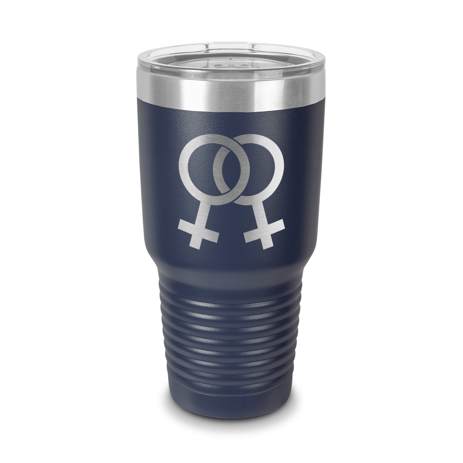Gay Pride Lesbian Symbol Tumbler 30 oz - Laser Engraved w/ Clear Lid ...