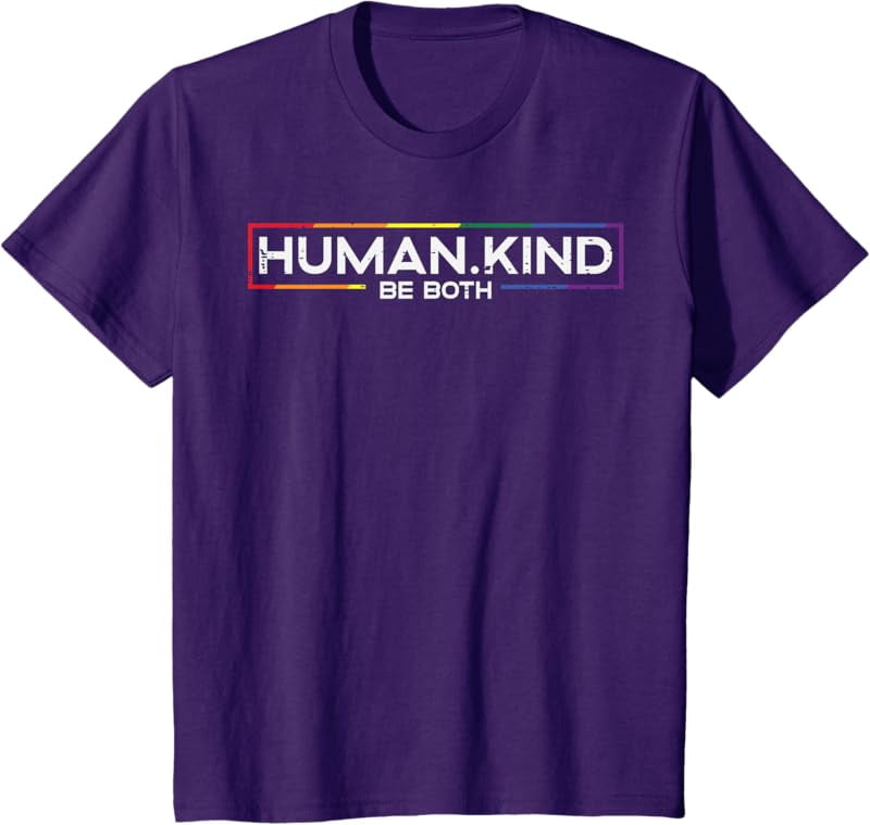 Gay Pride Month Human Kind LGBTQ Ally Rainbow Men Women T-Shirt ...