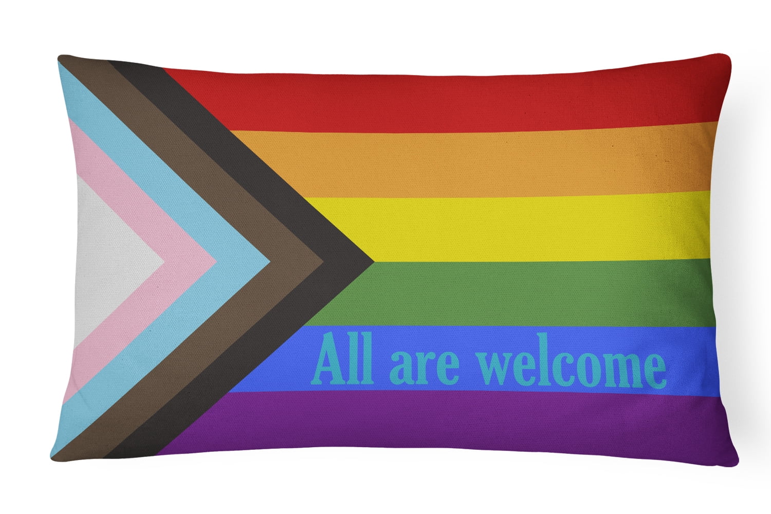 Gay Pride Progress Pride All are Welcome Canvas Fabric Decorative ...