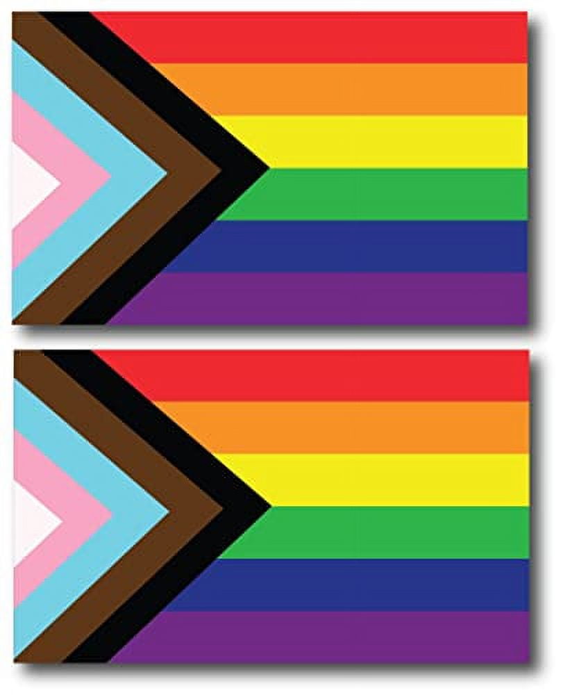 Magnet Me Up Gay Pride Progress Pride Flag Lgbtq 2pk Car Magnet Decal