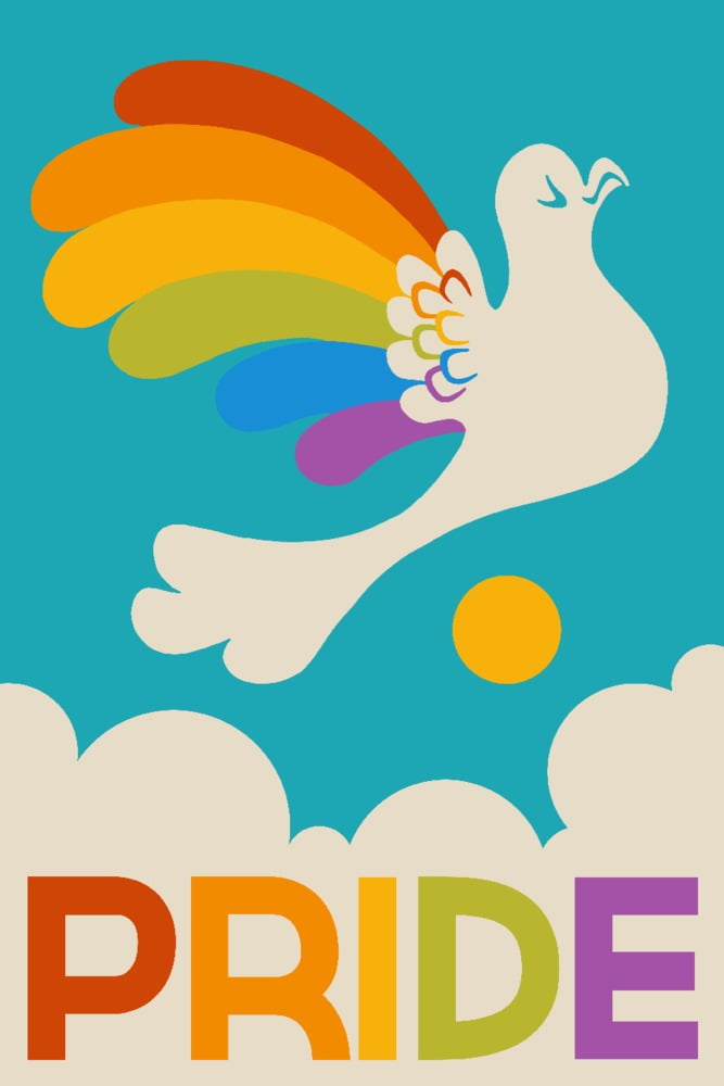 Gay Pride, Rainbow Bird (12x18 Wall Art Poster, Room Decor) - Walmart.com