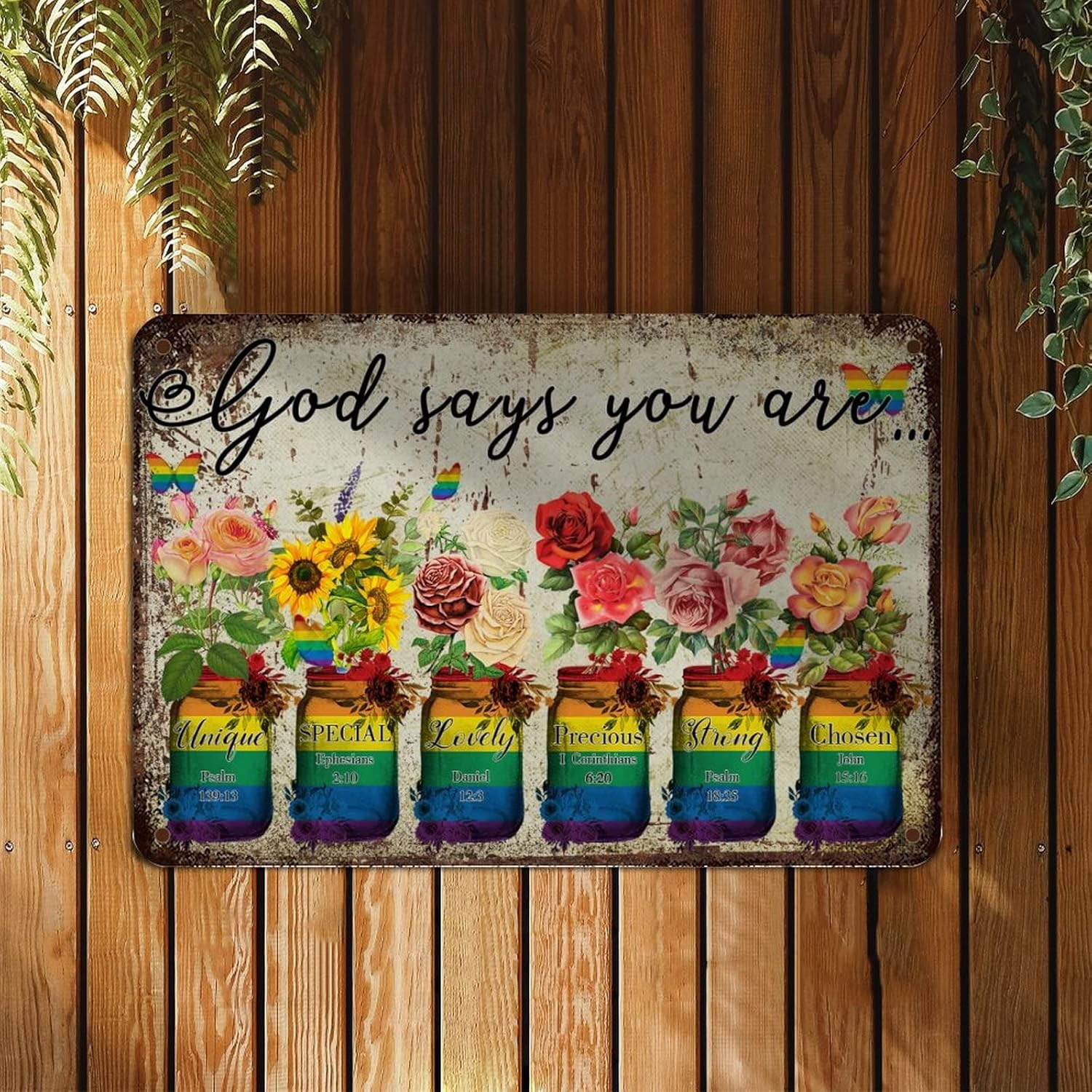 Gay Pride Rainbow LGBT Same Gay Signs God Says You Are Bible Verse ...