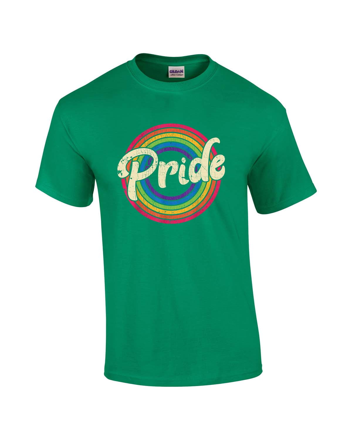 Gay Pride Vintage Retro Rainbow Unisex LGBTQ Short Sleeve T-shirt Graphic Tee-Kelly Green-medium ...