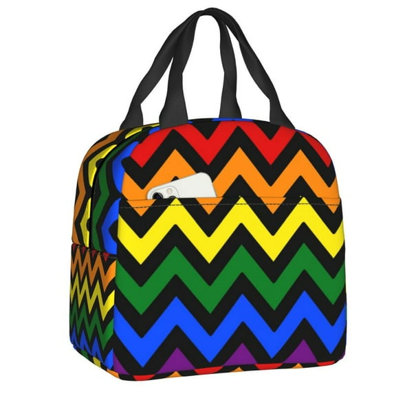 Gay Pride Zigzag Resuable Lunch Box Leakproof GLBT LGBT Lesbian Cooler ...
