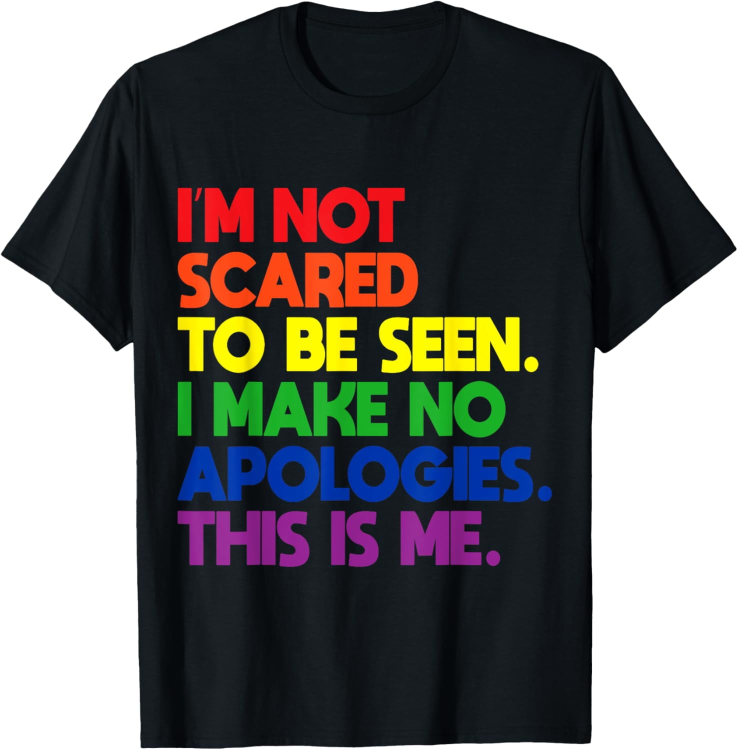 Gay Saying Rainbow Pride Flag LGBTQ Inspirational LGBT Gift T-Shirt ...
