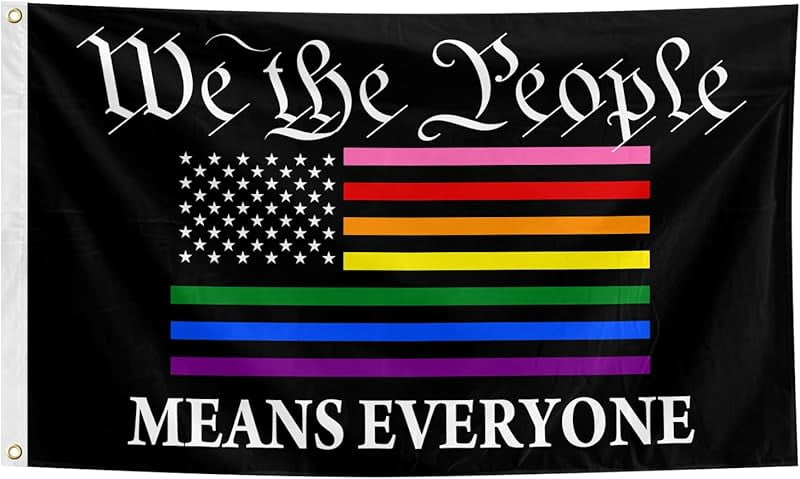 Gay Straight Ally Flag Pride Rainbow Flag 3x5 Ft with Two Metal ...