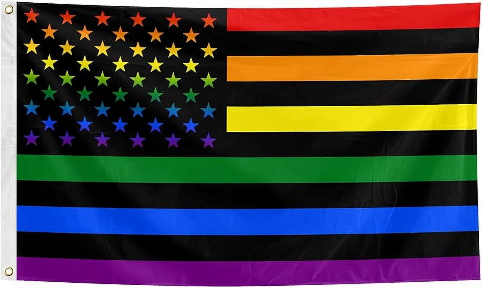 Gay Straight Ally Flag Pride Rainbow Flag 3x5 Ft with Two Metal ...