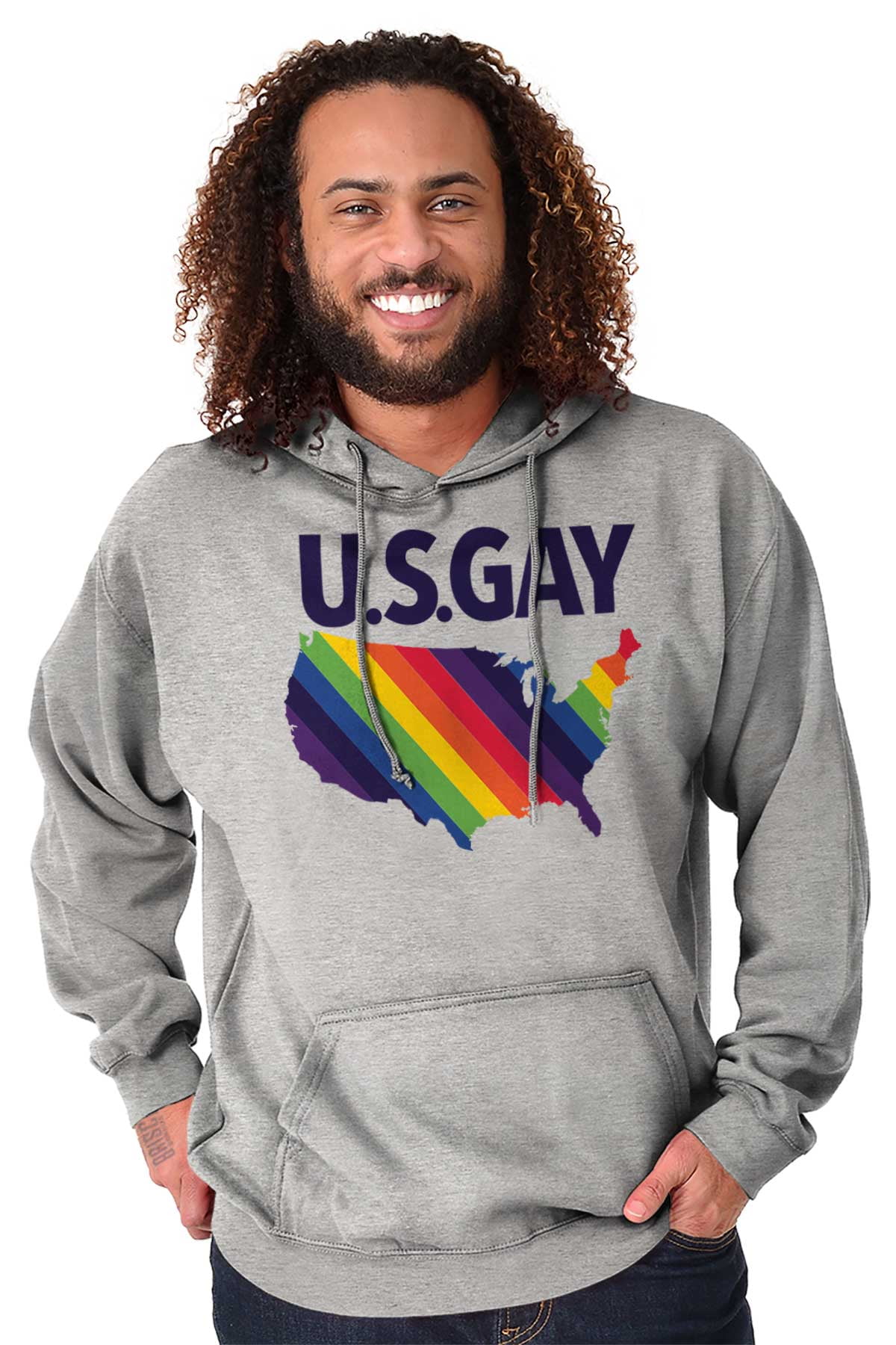 Gay in the USA LGBTQ American Pride Hoodie Sweatshirt Women Men Brisco ...