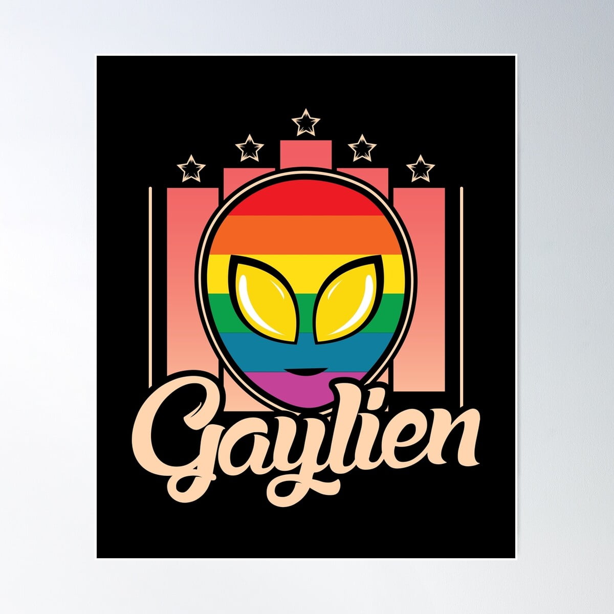 Gaylien Stars Freedom Funny Shirt Design Poster Wall Art, Modern Wall ...