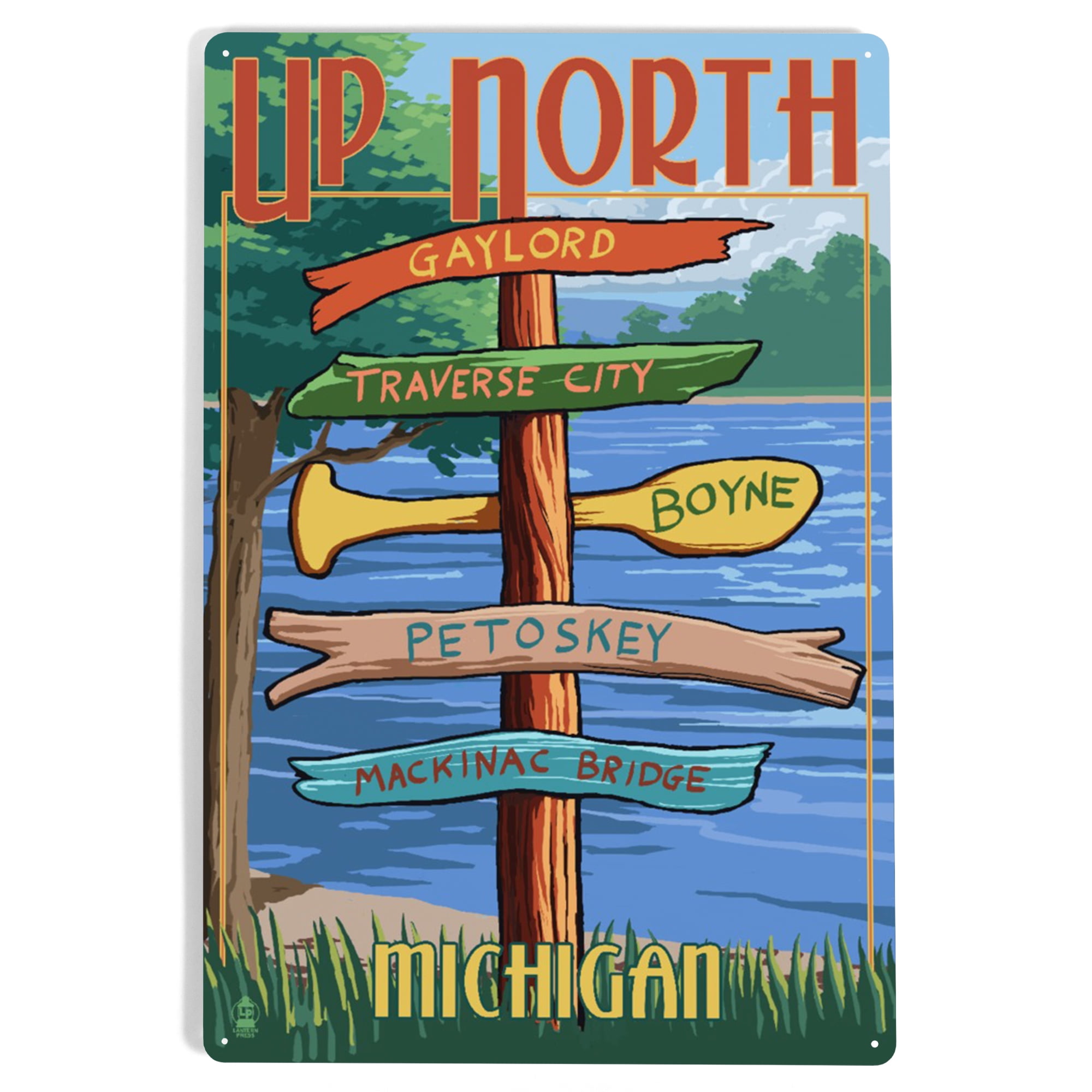 Gaylord, Michigan, Up North, Destinations Sign (12x18 Aluminum Art ...
