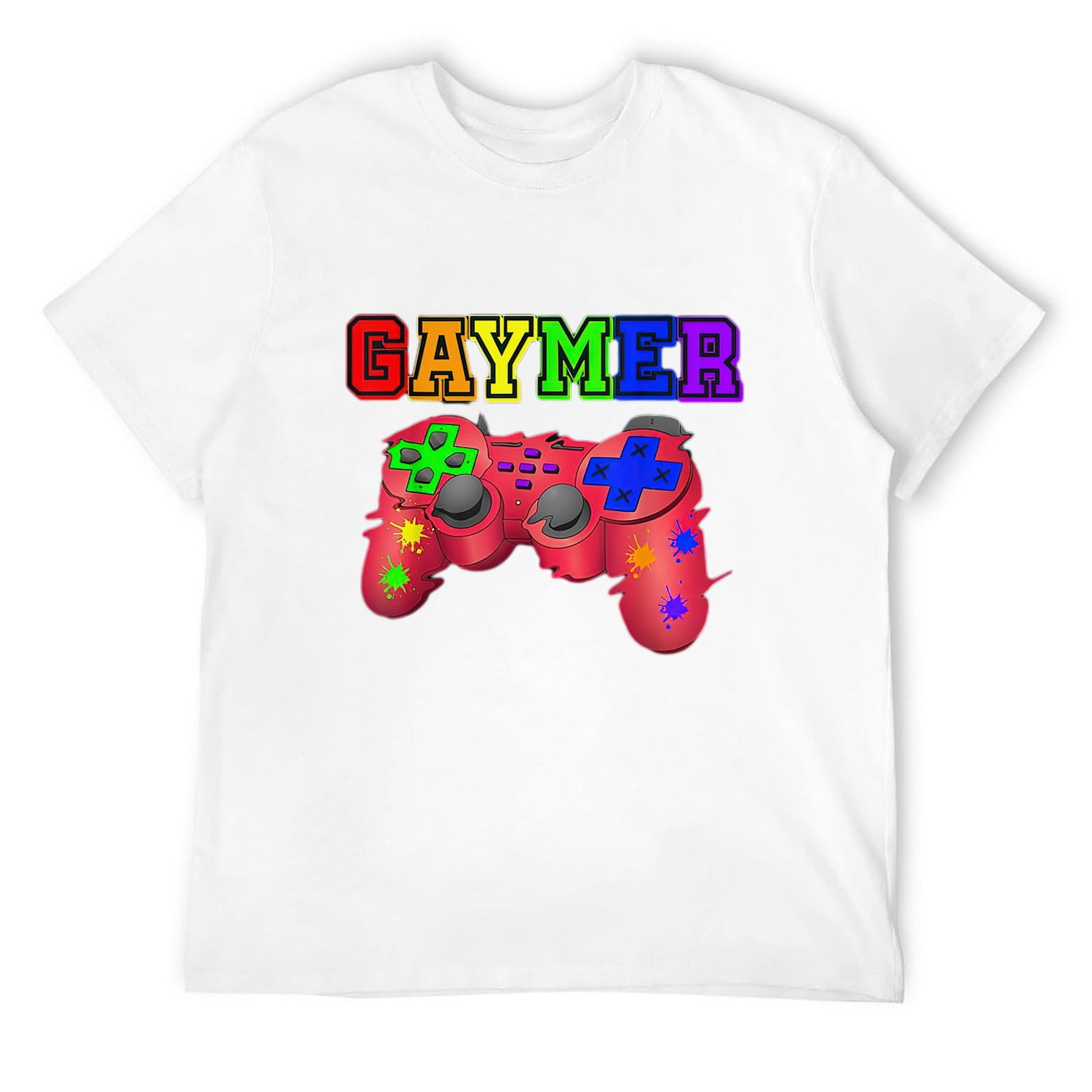 Gaymer Gay Gamer Rainbow Pride Flag LGBTQ Video Gamer T-Shirt White 4X ...