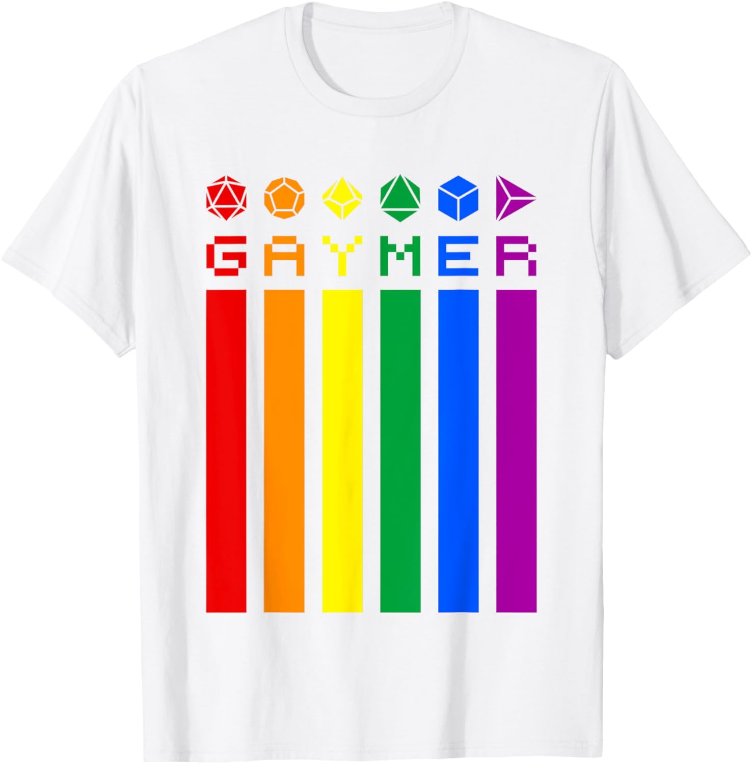 Gaymer - Rainbow Dice Flag LGBTQ+ Pride Gay Gamer T-Shirt - Walmart.com
