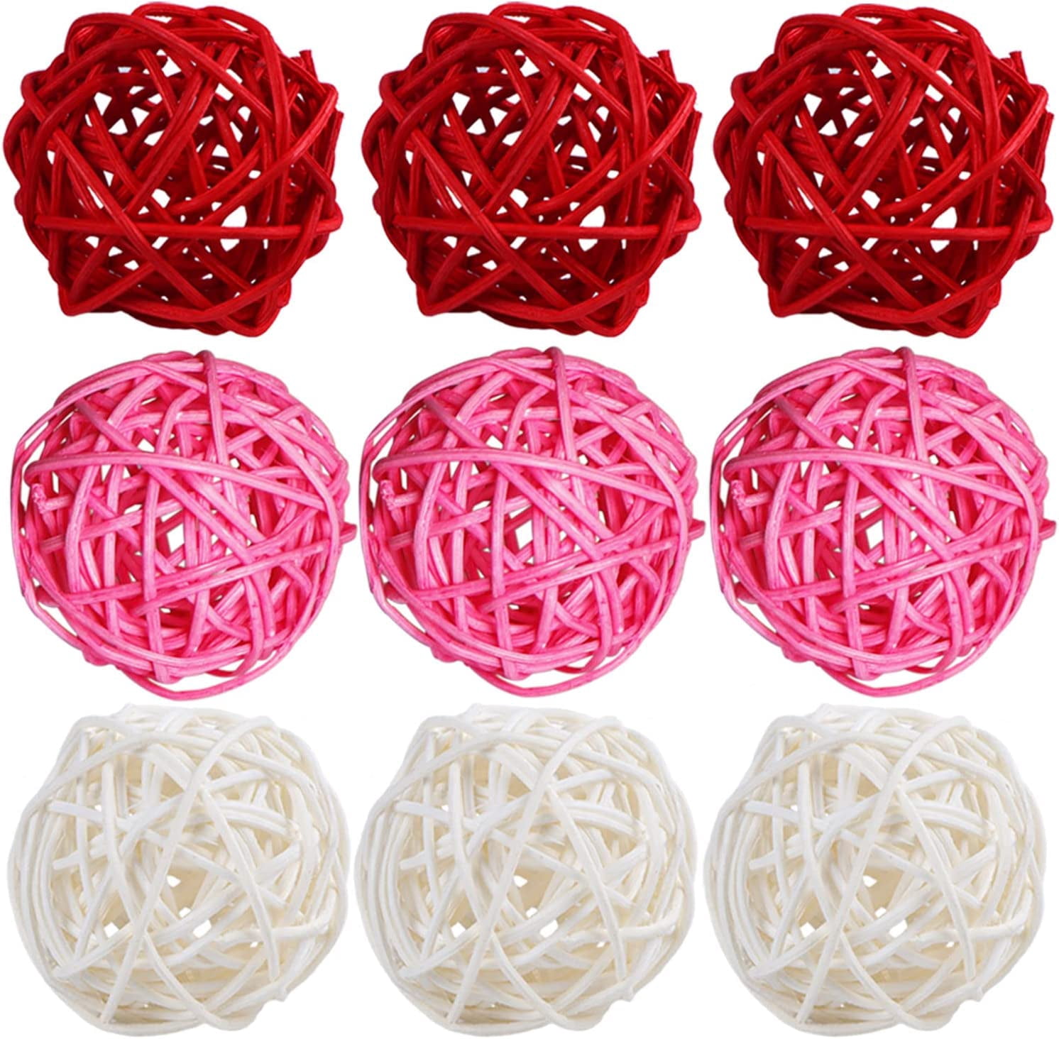 Gazdag,Round Rattan Balls Decorative, 9 Pcs 2 Inch Wicker Balls ...