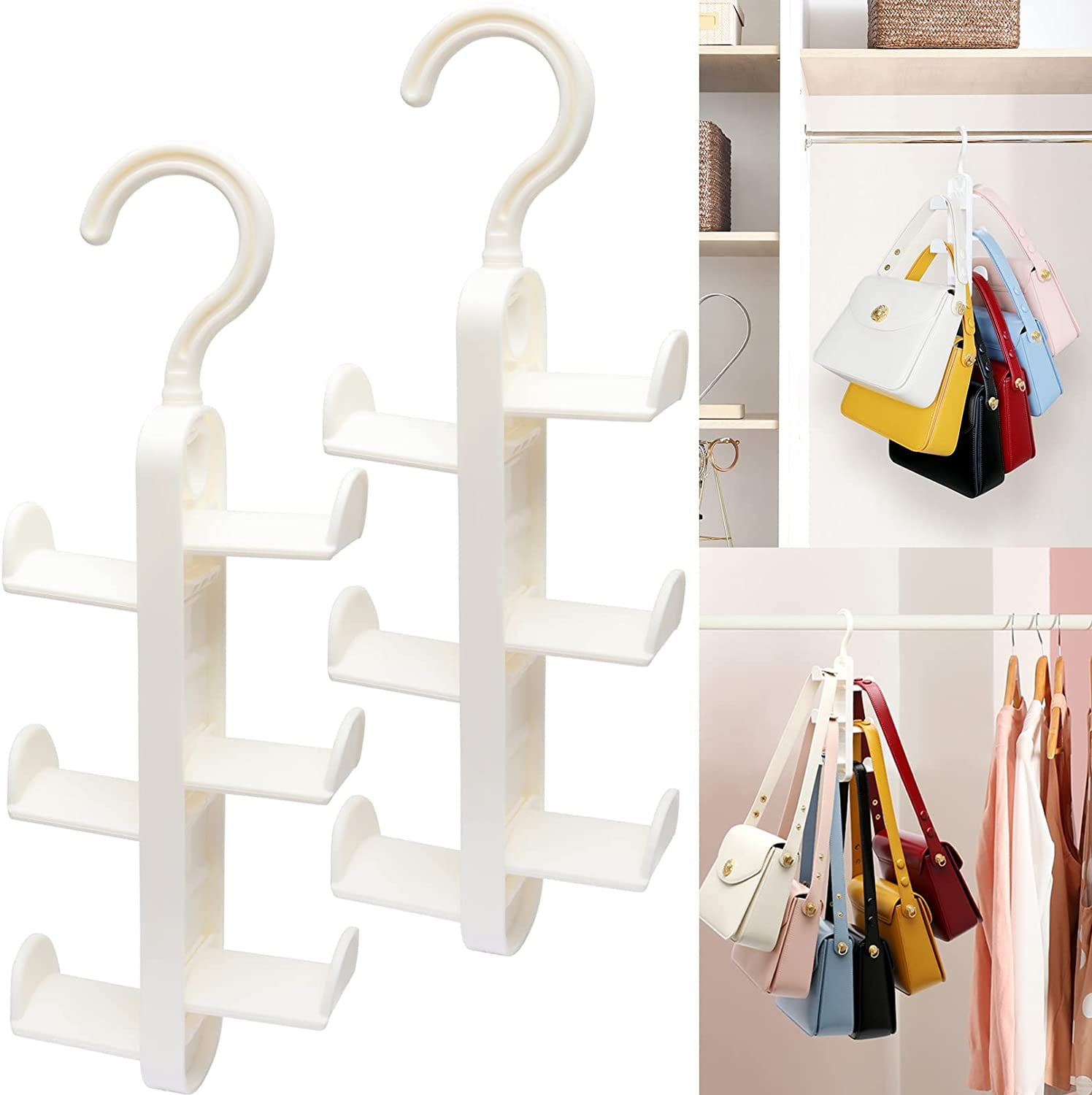 Gazdag Urse Hanger Organizer for Closet, 2 Pack Hanging Bag Holder ...