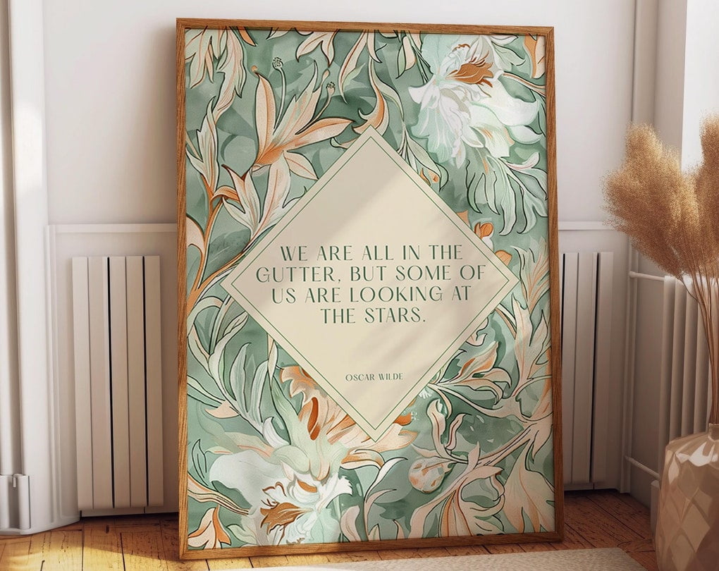 Gaze At The Stars Literary Art Print - Inspirational Oscar Wilde Quote ...