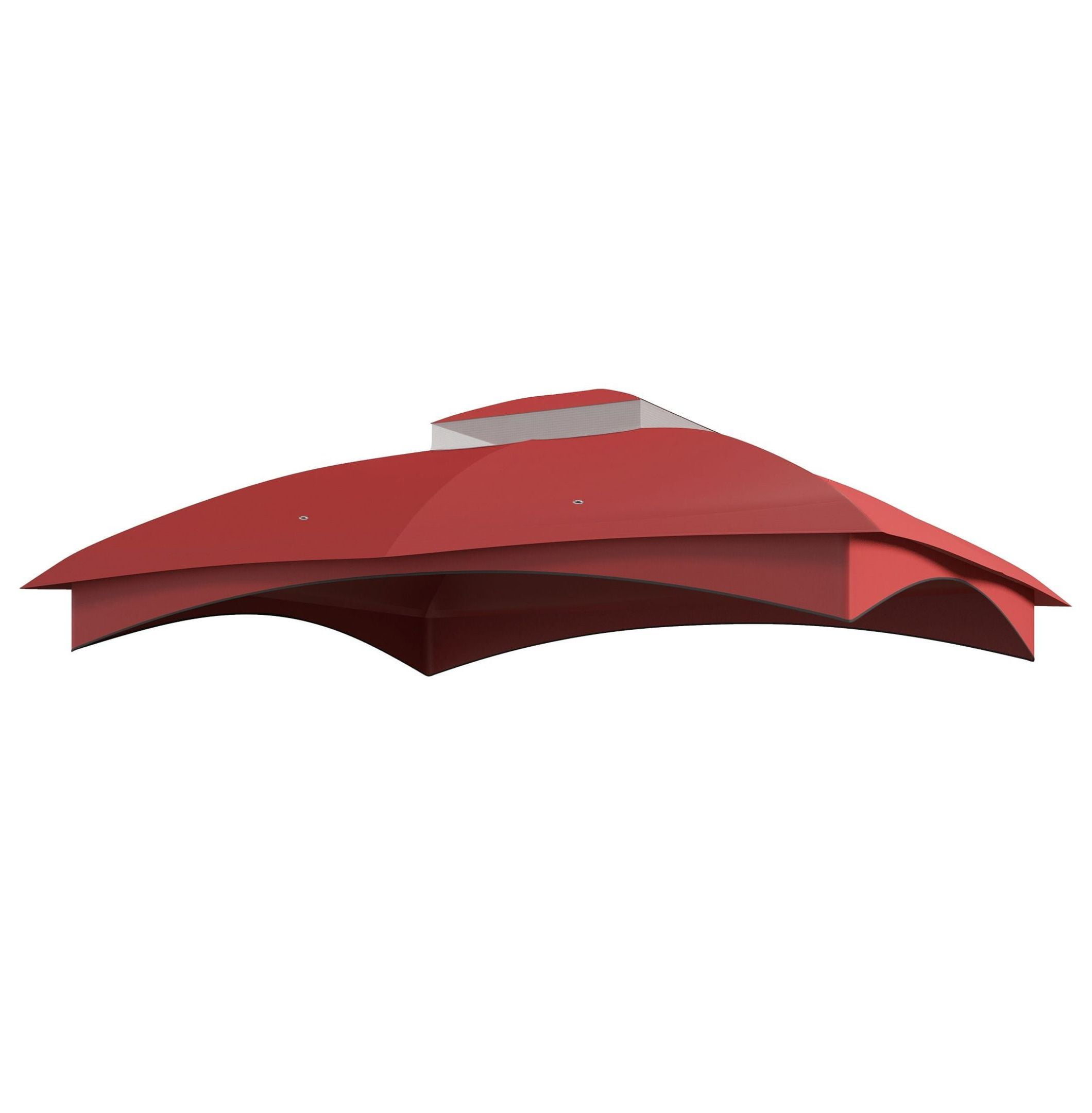 Gazebo Canopy Replacement 10x12, Double Tier Wine Red Patio Cover - UV ...