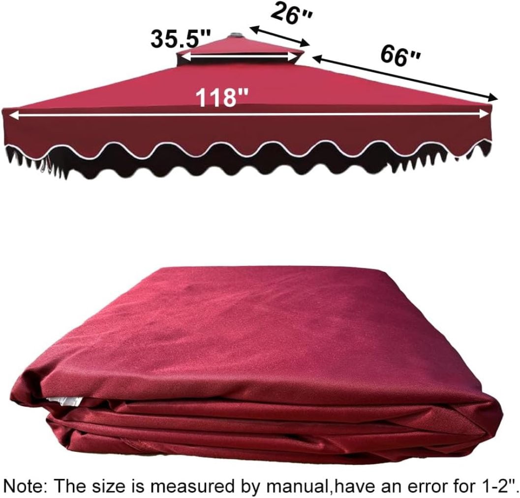 Gazebo Canopy Top Replacement Cover 118"x118", 2-Tiers，for Smaller 10 ...