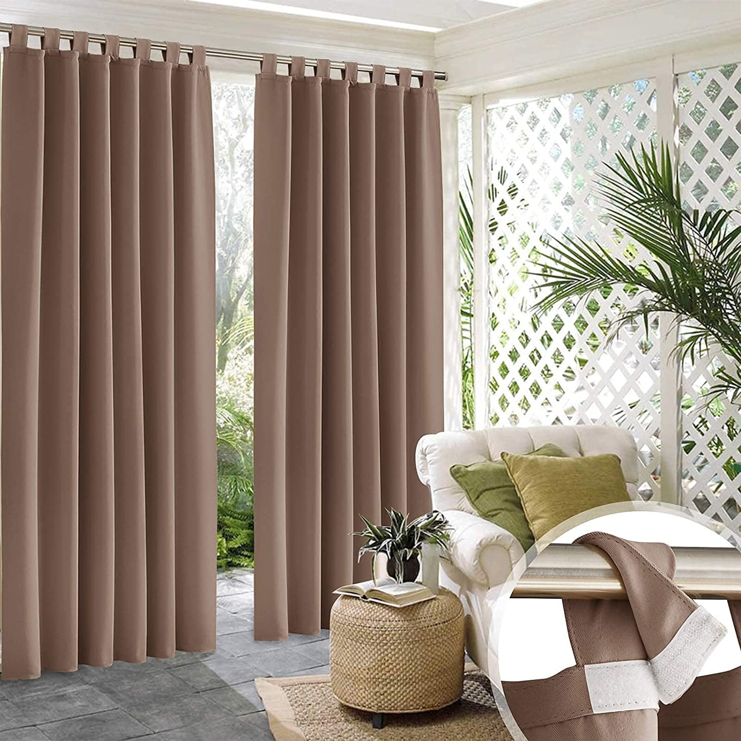 Gazebo Curtains Outdoor Waterproof - Detachable Top Outdoor Curtains ...