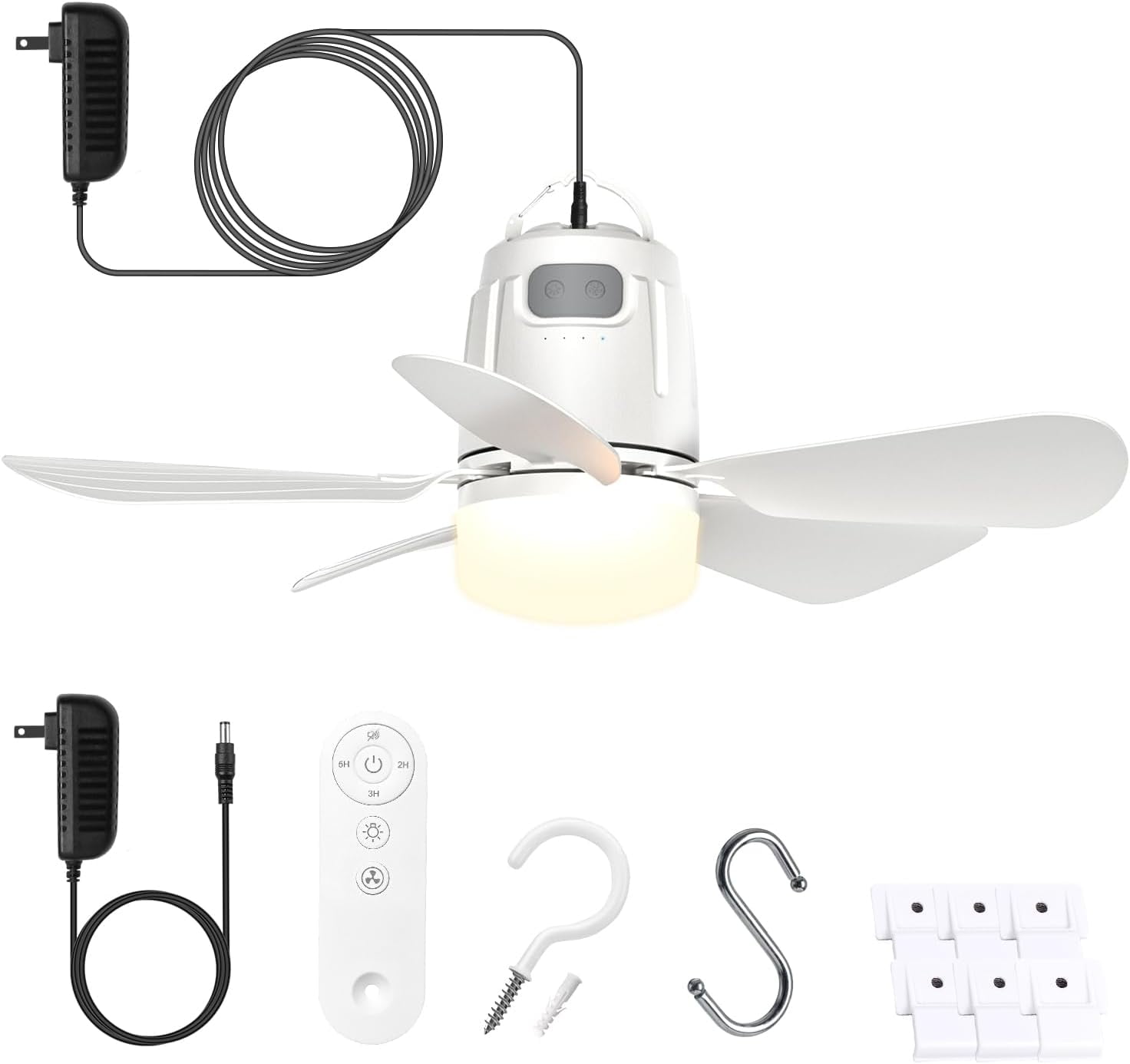 Gazebo Fan Outdoor Hanging with Light, Patio Plug in Ceiling Fan with ...