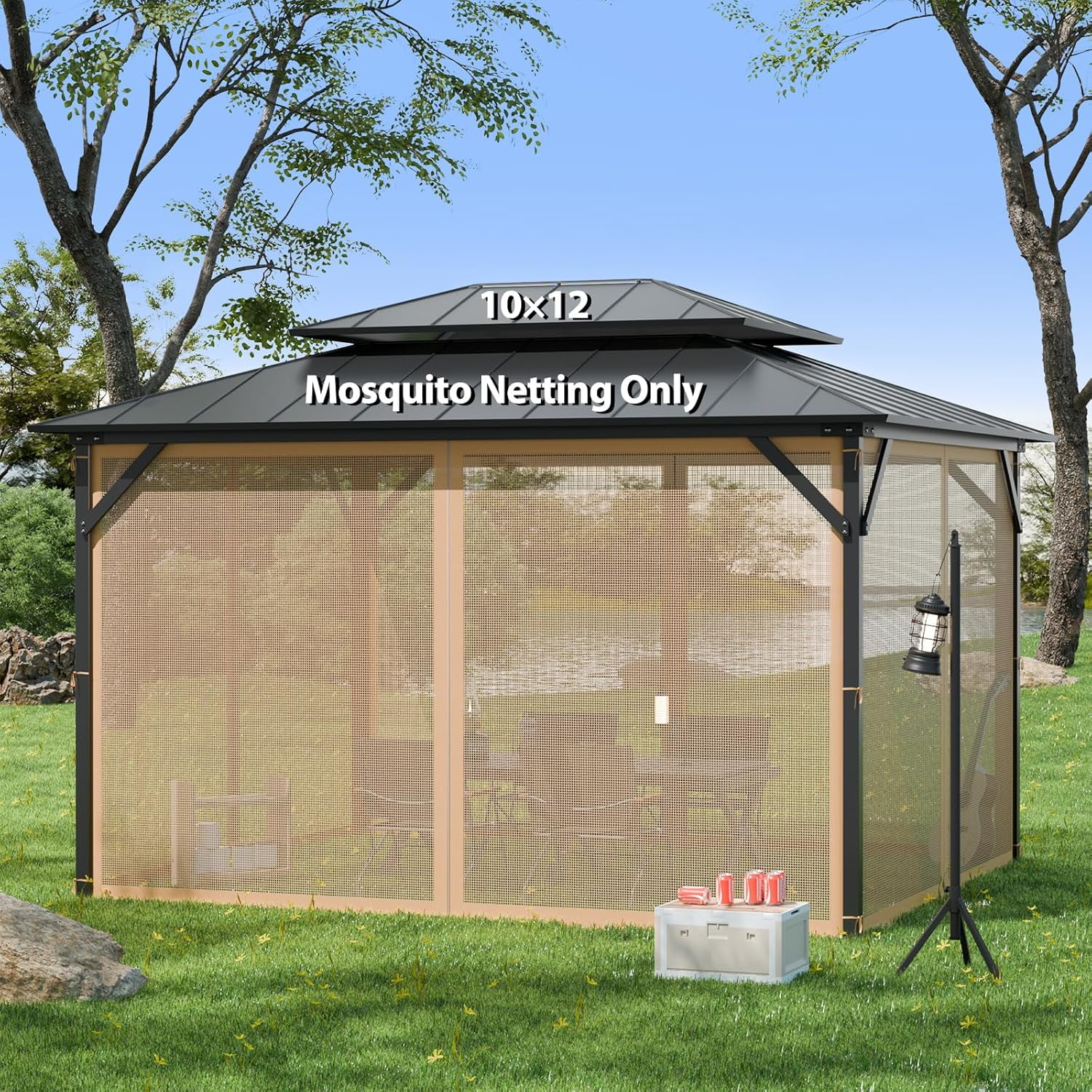 Gazebo Netting Replacement 10'x12', Universal Mosquito Netting Gazebo ...