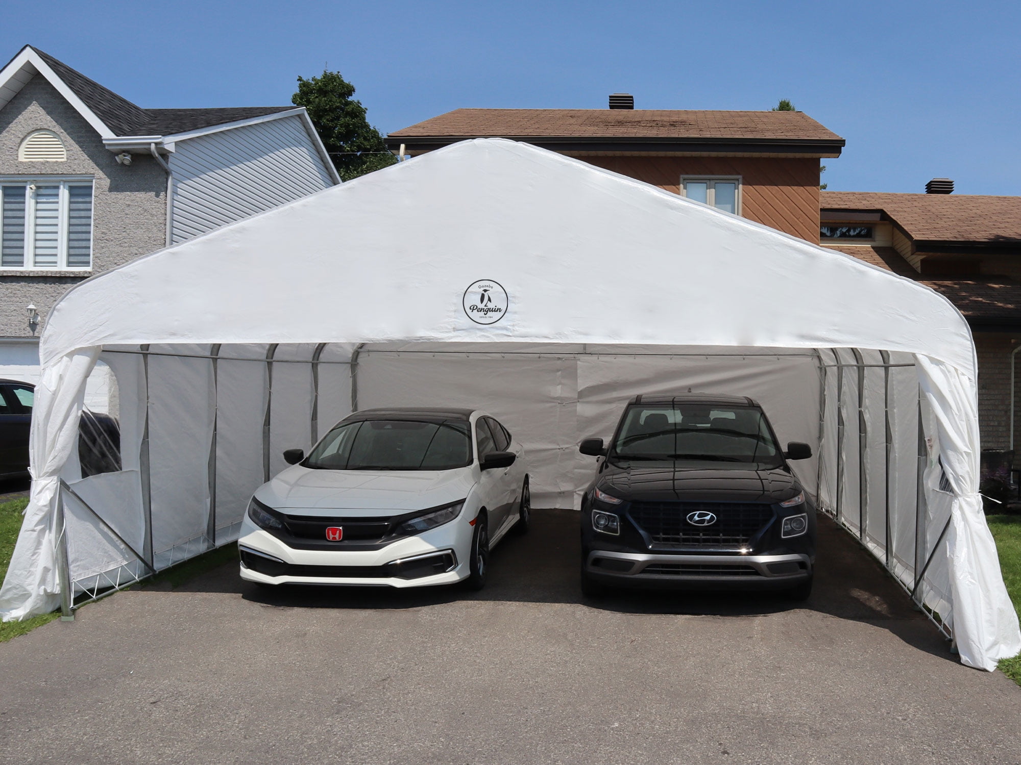 Gazebo Penguin Deluxe Double Car Shelter 20 ft. x 20 ft. - Walmart.com
