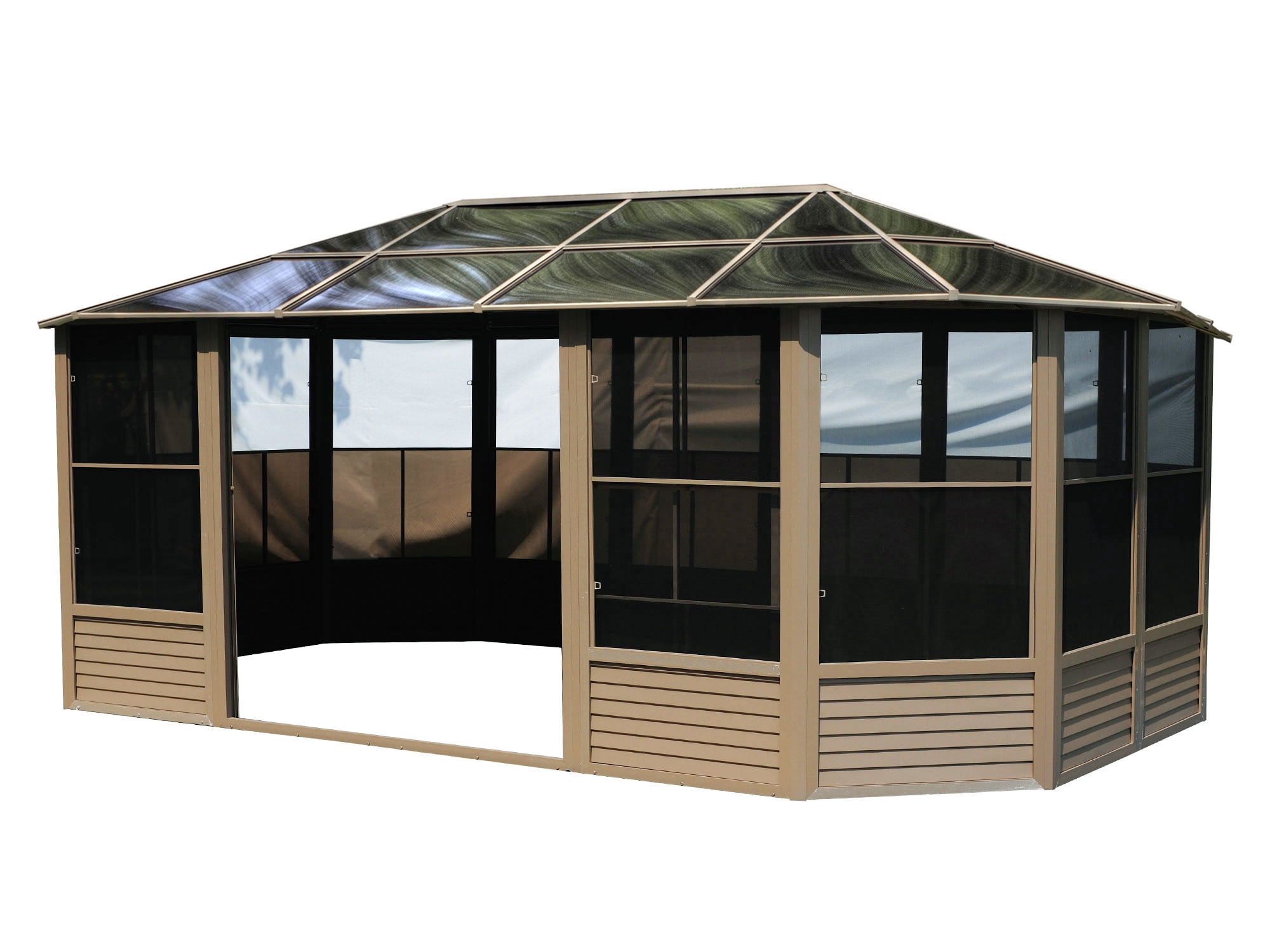 Gazebo Penguin Florence Solarium 12 Ft. x 18 Ft. in Slate-Color:Sand ...