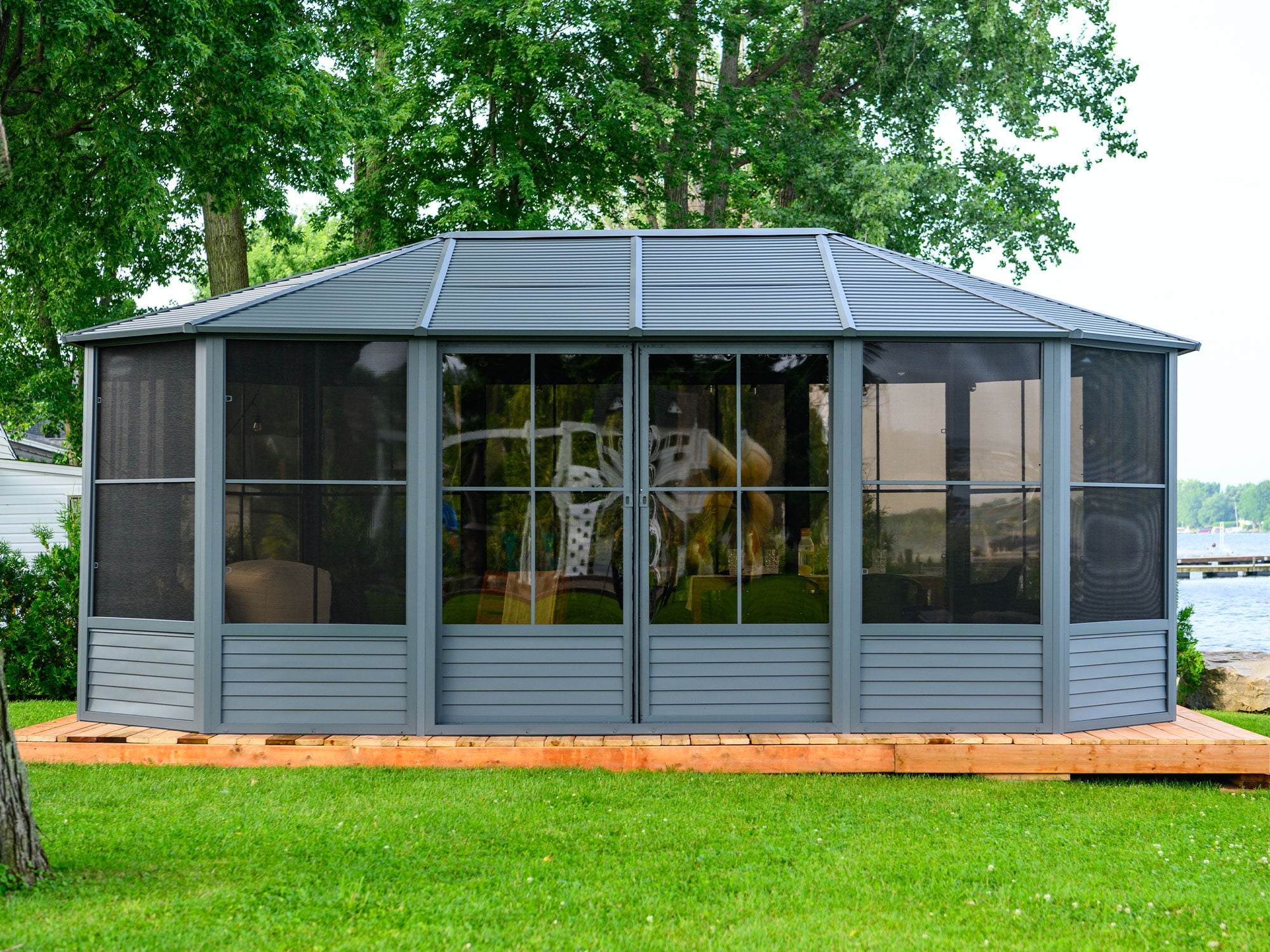 Gazebo Penguin Florence Solarium with Metal Roof 12 Ft. x 18 Ft ...