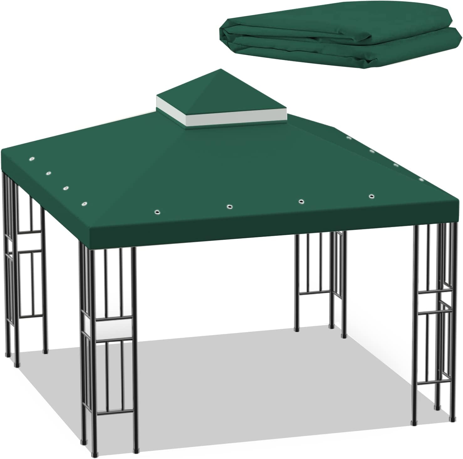Gazebo Replacement Canopy Top Cover Double Tiered Canopy Top Cover for ...