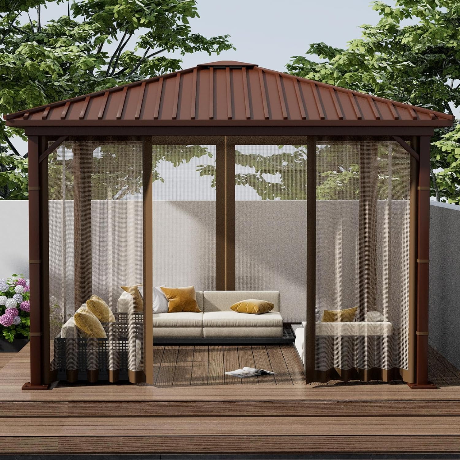 Gazebo Replacement Netting Screen Mosquito Net Screen Walls for 10 x 10 ...