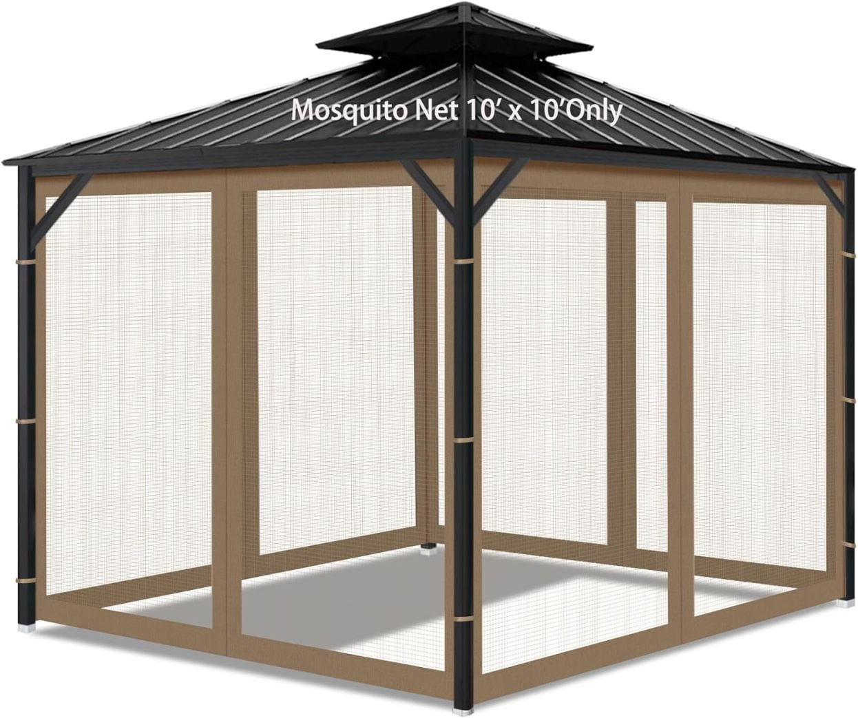 Gazebo Universal Replacement Mosquito Netting, 10' x 10' Outdoor Mesh ...