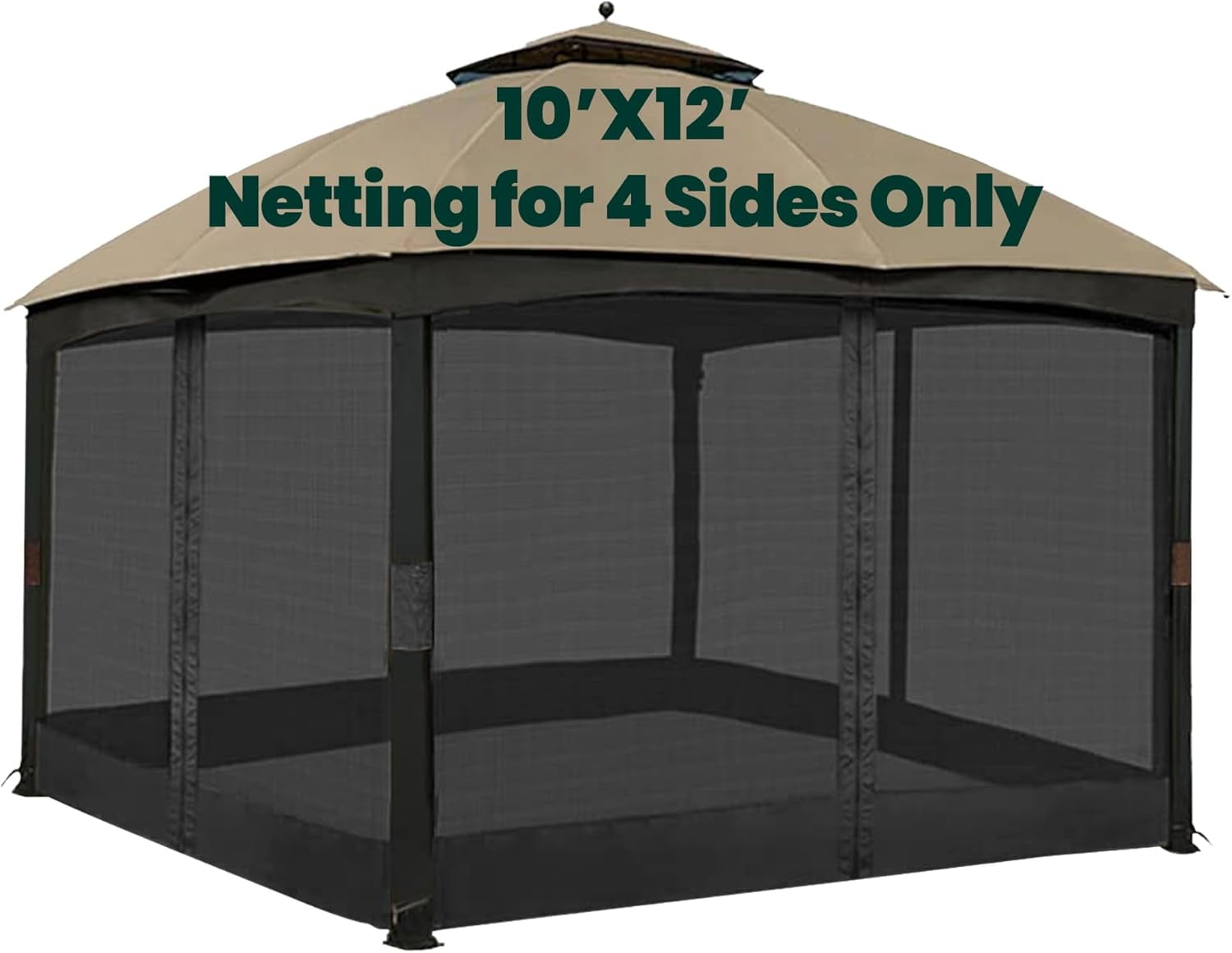 Gazebo Universal Replacement Mosquito Netting, 10' x 12' Outdoor Canopy ...