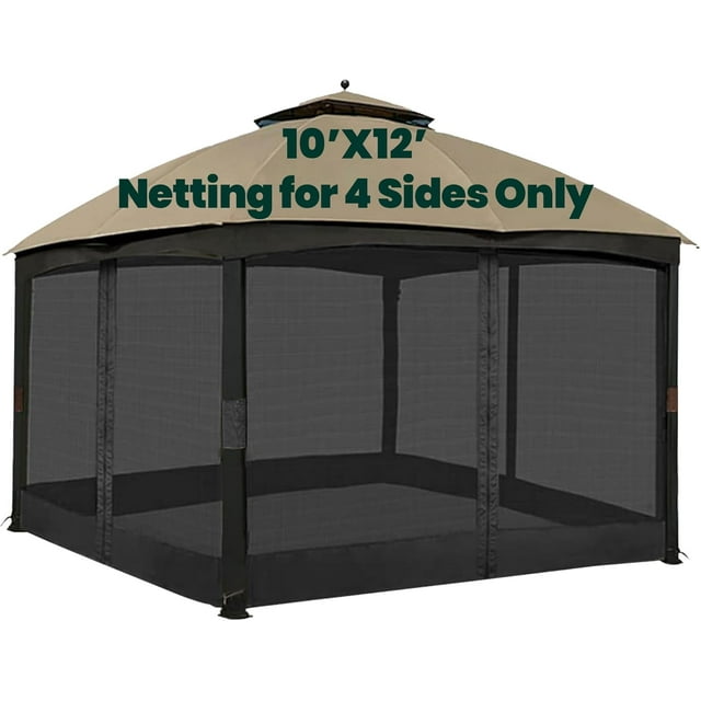 Gazebo Universal Replacement Mosquito Netting, 10' x 12' Outdoor Canopy ...