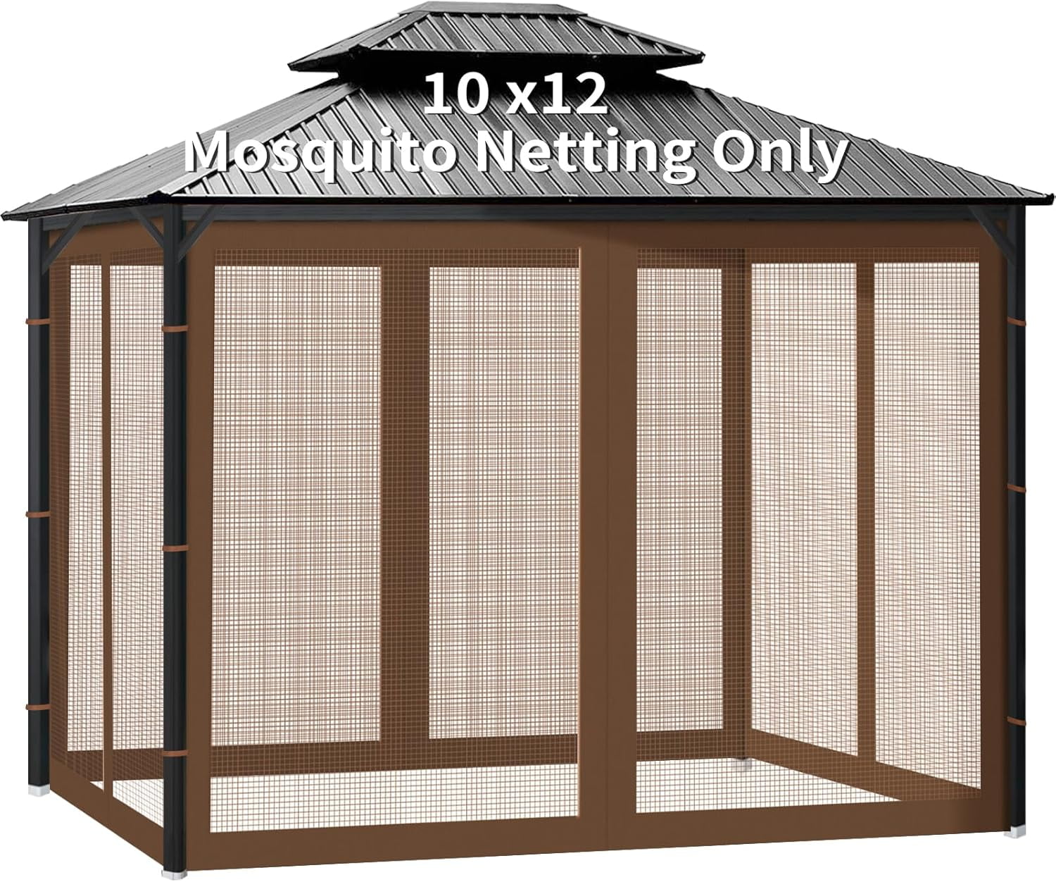 Gazebo Universal Replacement Mosquito Netting, 10' x 12' Outdoor Canopy ...