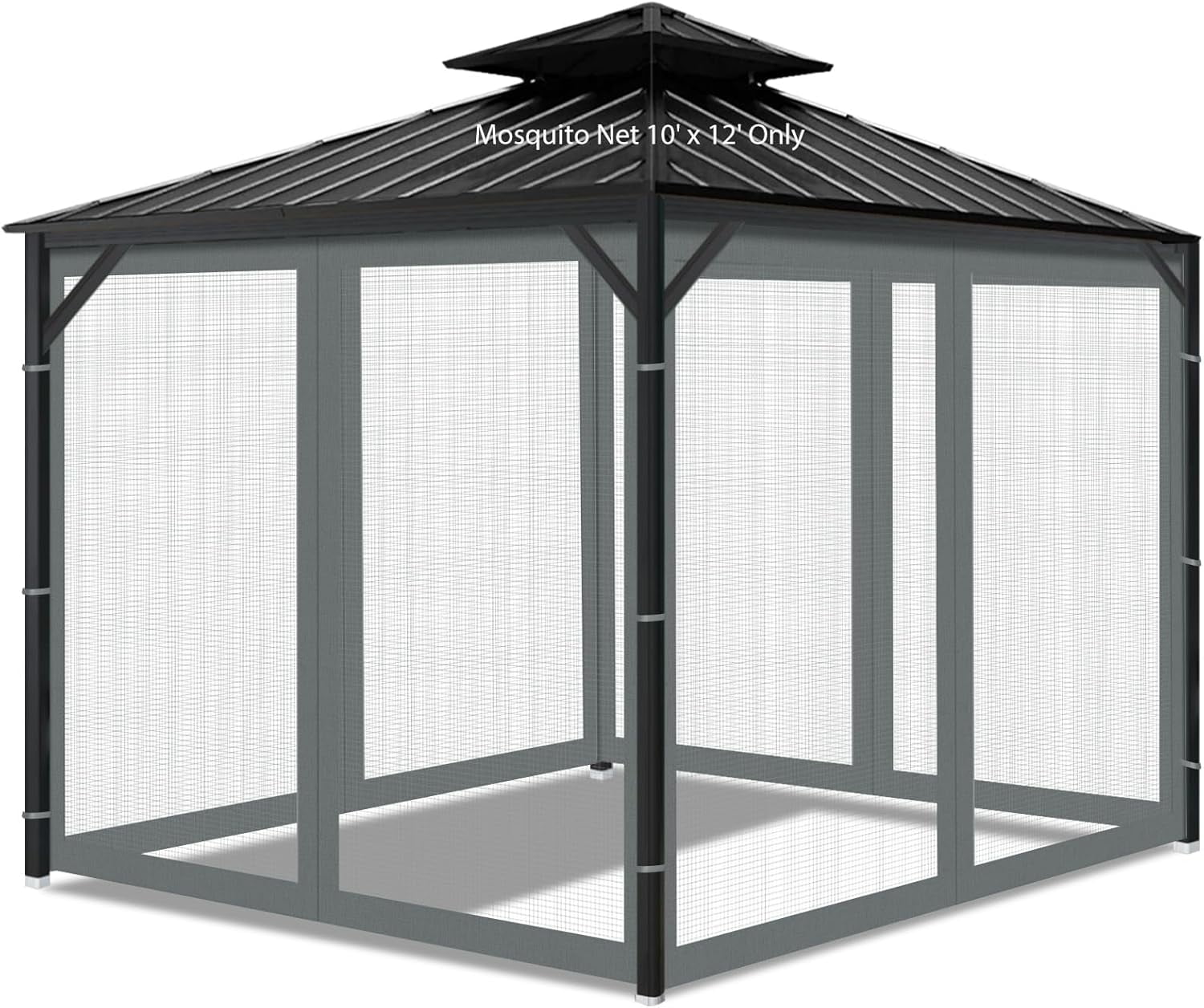 Gazebo Universal Replacement Mosquito Netting, 10' x 12' Outdoor Mesh ...
