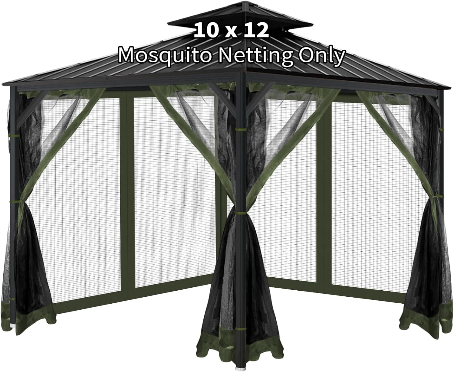 Universal Replacement Mosquito Netting, 10'x12' Gazebo Netting Outdoor ...