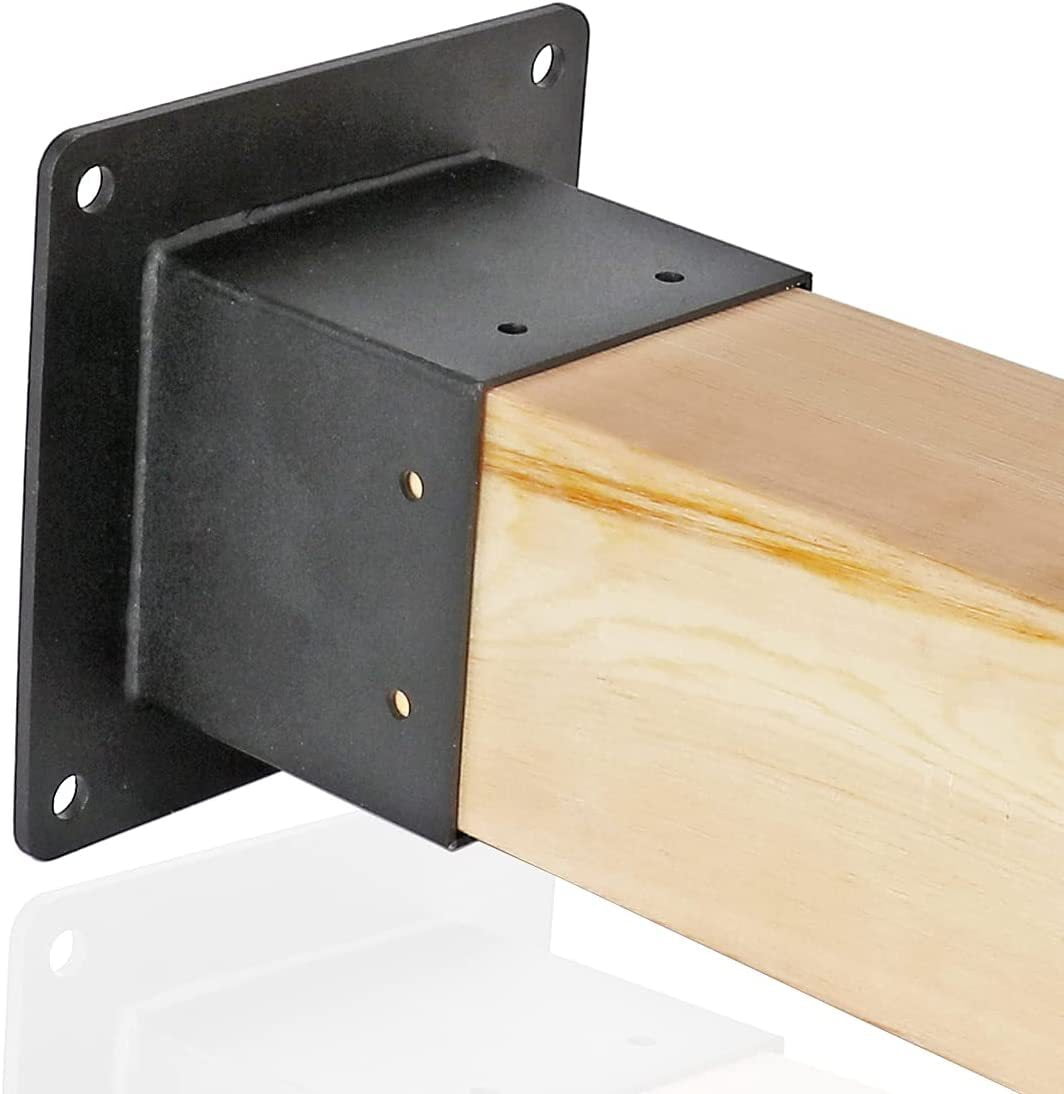 Gazebo bracket heavy duty powder coated column anchor matte black wood ...