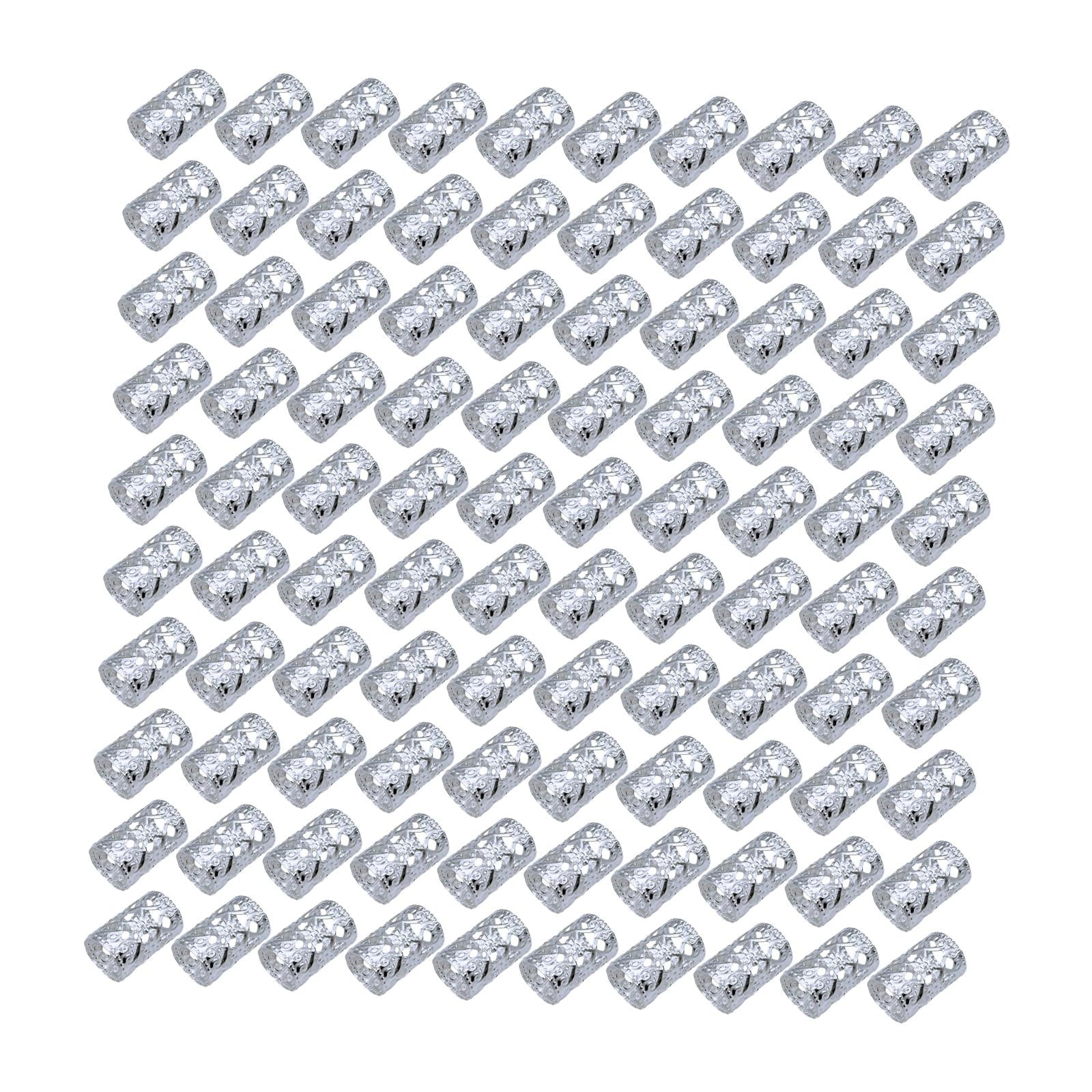 Gazechimp 100 Pieces Dreadlocks Beads Rings Creative Decoration Hair ...