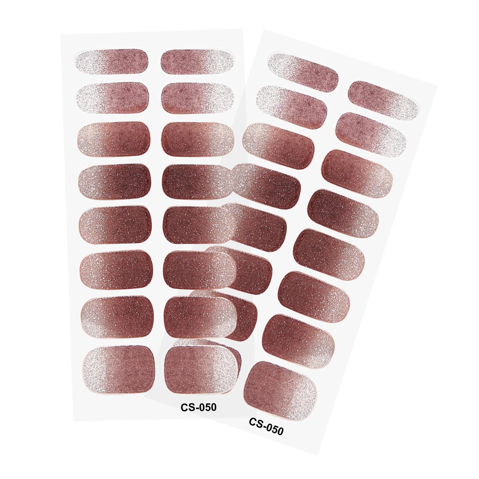 Gazechimp 2 Pieces Nail Art Stickers Gradient Colors Press on Nails 8 ...