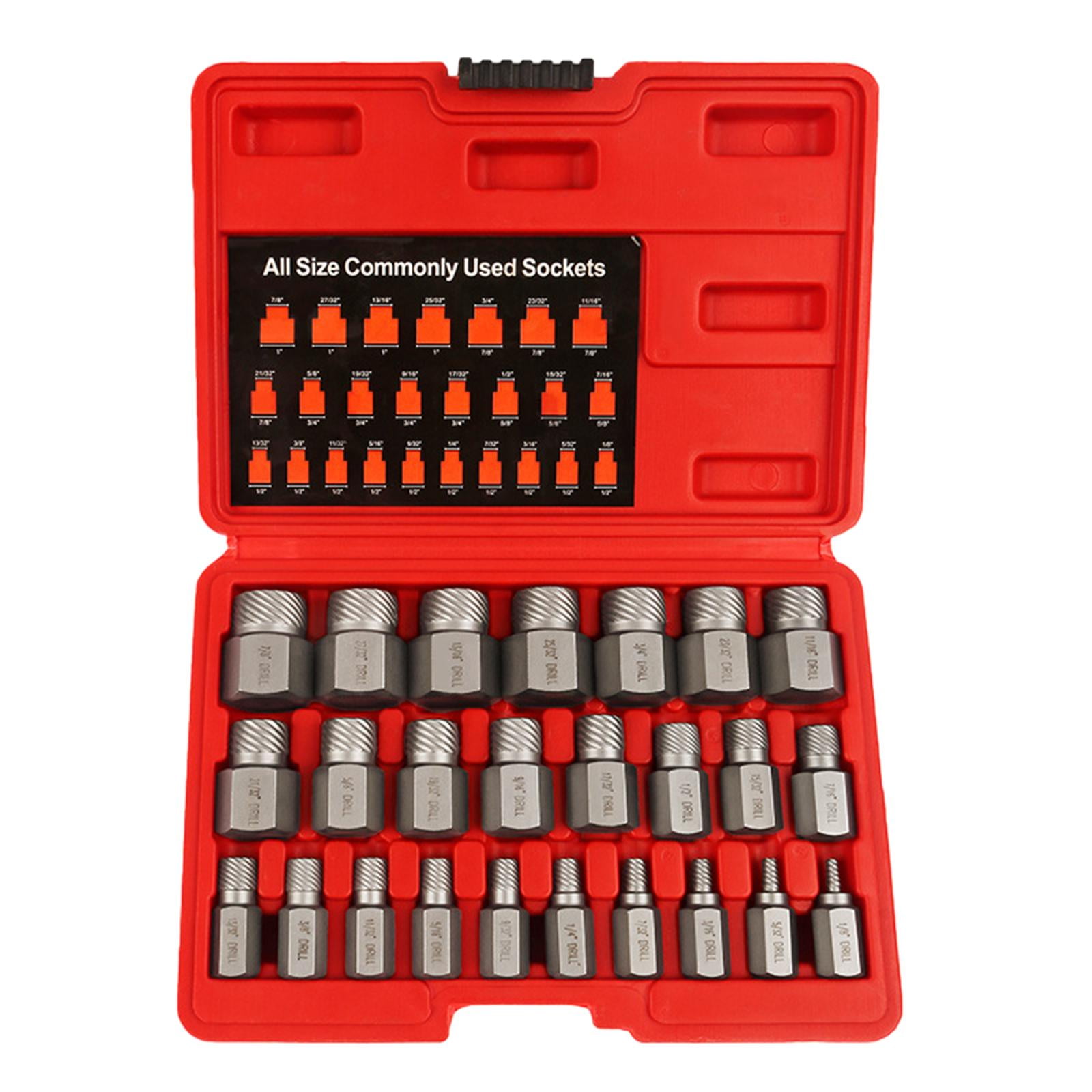 Gazechimp 25Pcs Damaged Screw Extractor Set Rounded Bolt Remover for ...