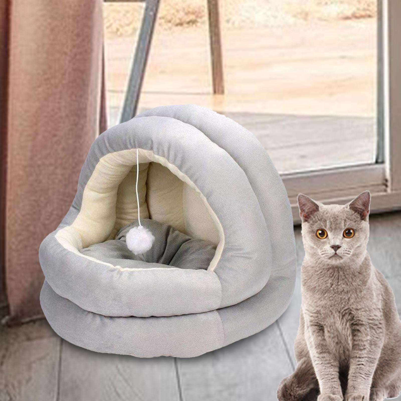 Gazechimp Cat Bed Cave for Indoor Cats,Warming Cat Sleeping House ...