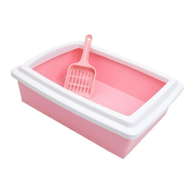 PawHut Cat Litter Box with Lid with Scoop and Filter, Pink - Walmart.com