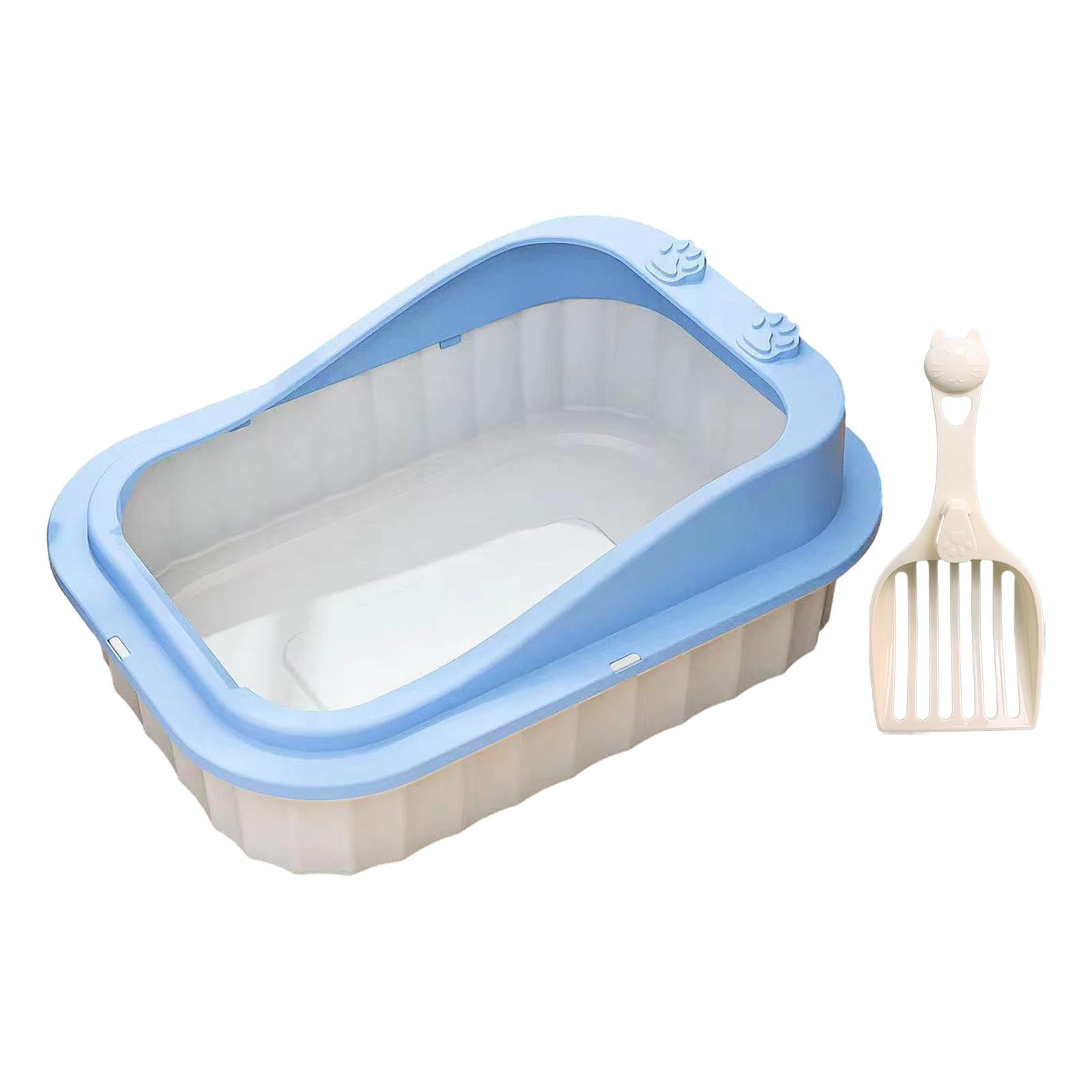 Gazechimp Cat Litter Tray Cat Litter Container with High Side Open Top ...