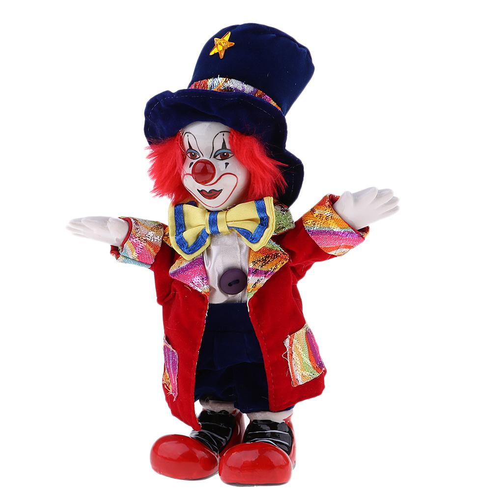 Gazechimp Clown Doll 7inch Christmas Red Clown Figurine Table Ornament ...