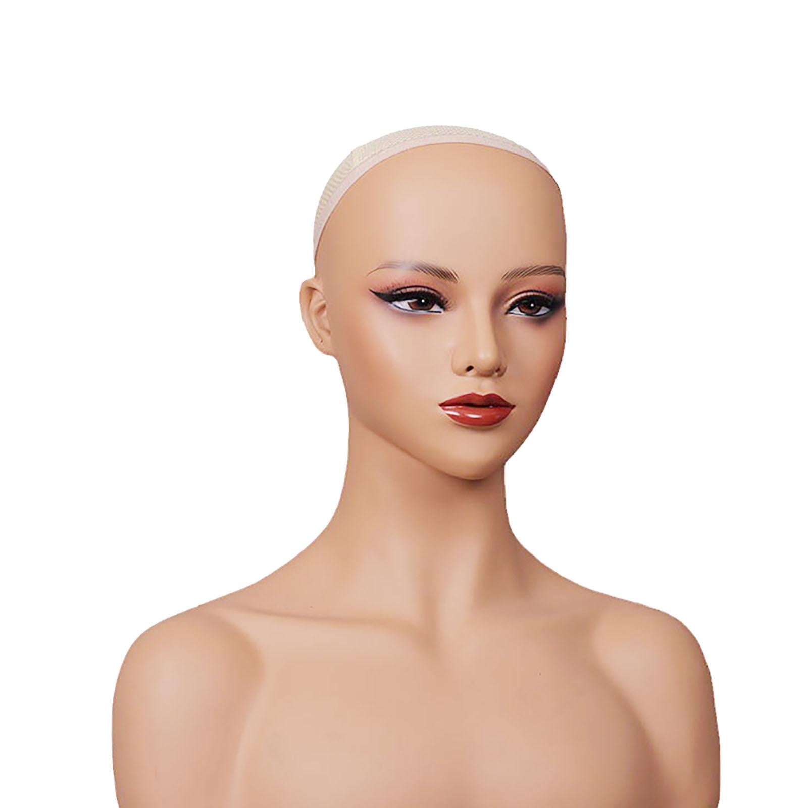 Gazechimp Female Mannequin Head Lifelike Professional with Shoulders ...