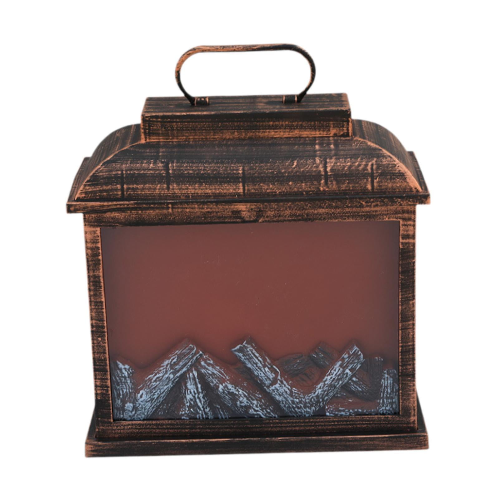 Gazechimp Fireplace Lantern Vintage Log Flame Effect Fireplace Light ...