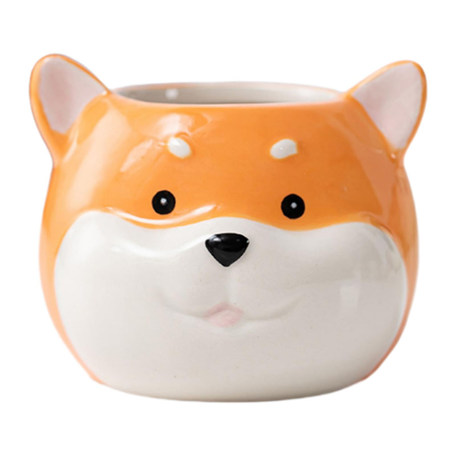 Gazechimp Porcelain Cartoon Dog Puppy Figurine Planter Balcony ...