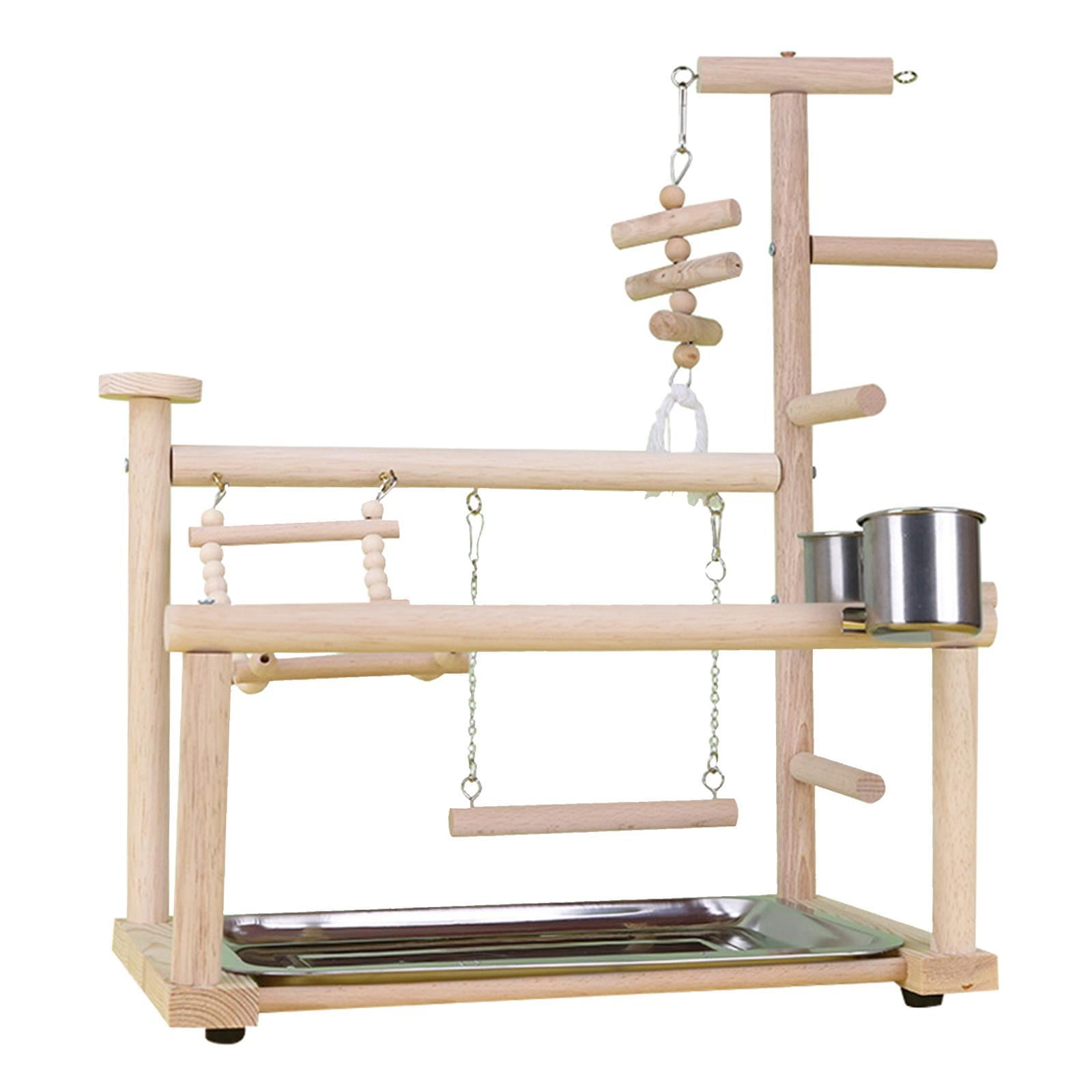 Gazechimp Solid Wood Parrot Playground Bird Playground Parakeet Parrot ...