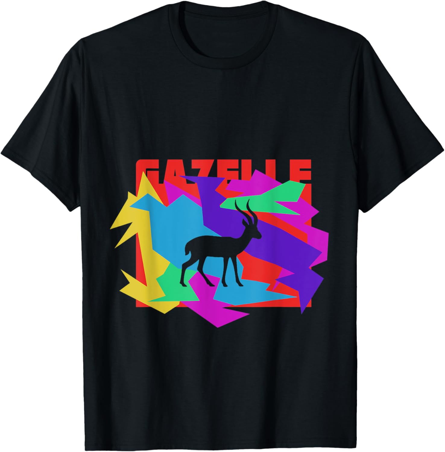 Gazelle Animal Mosaik Puzzle T-Shirt men and women can wear, black ...