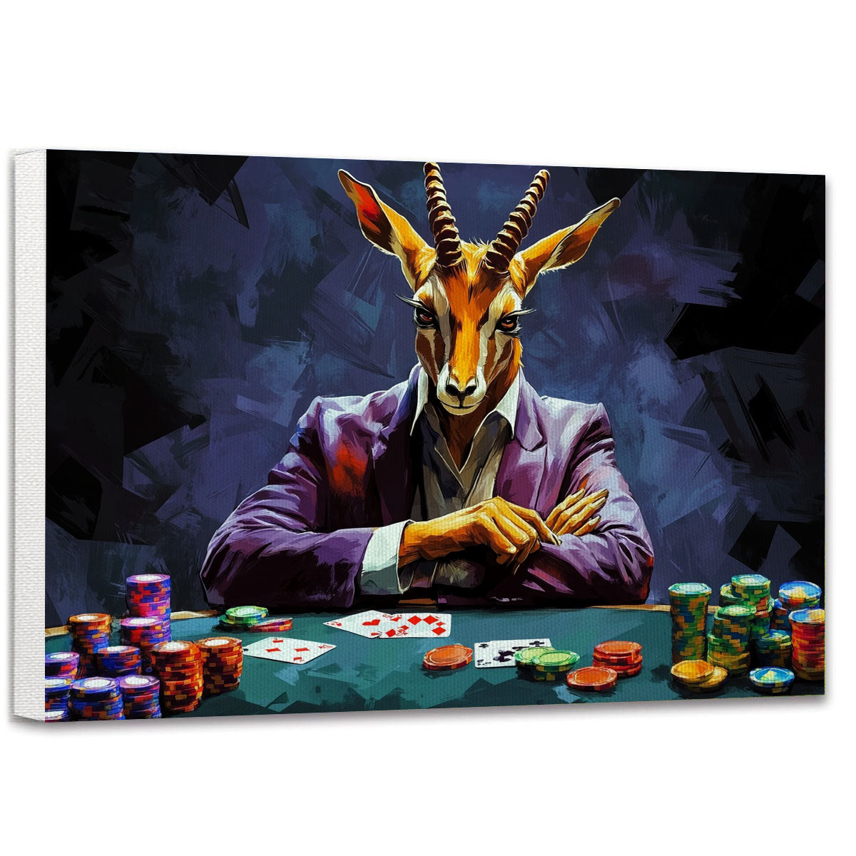Gazelle Playing Poker Poster Wall Art Poster Wall Decor Aesthetic ...